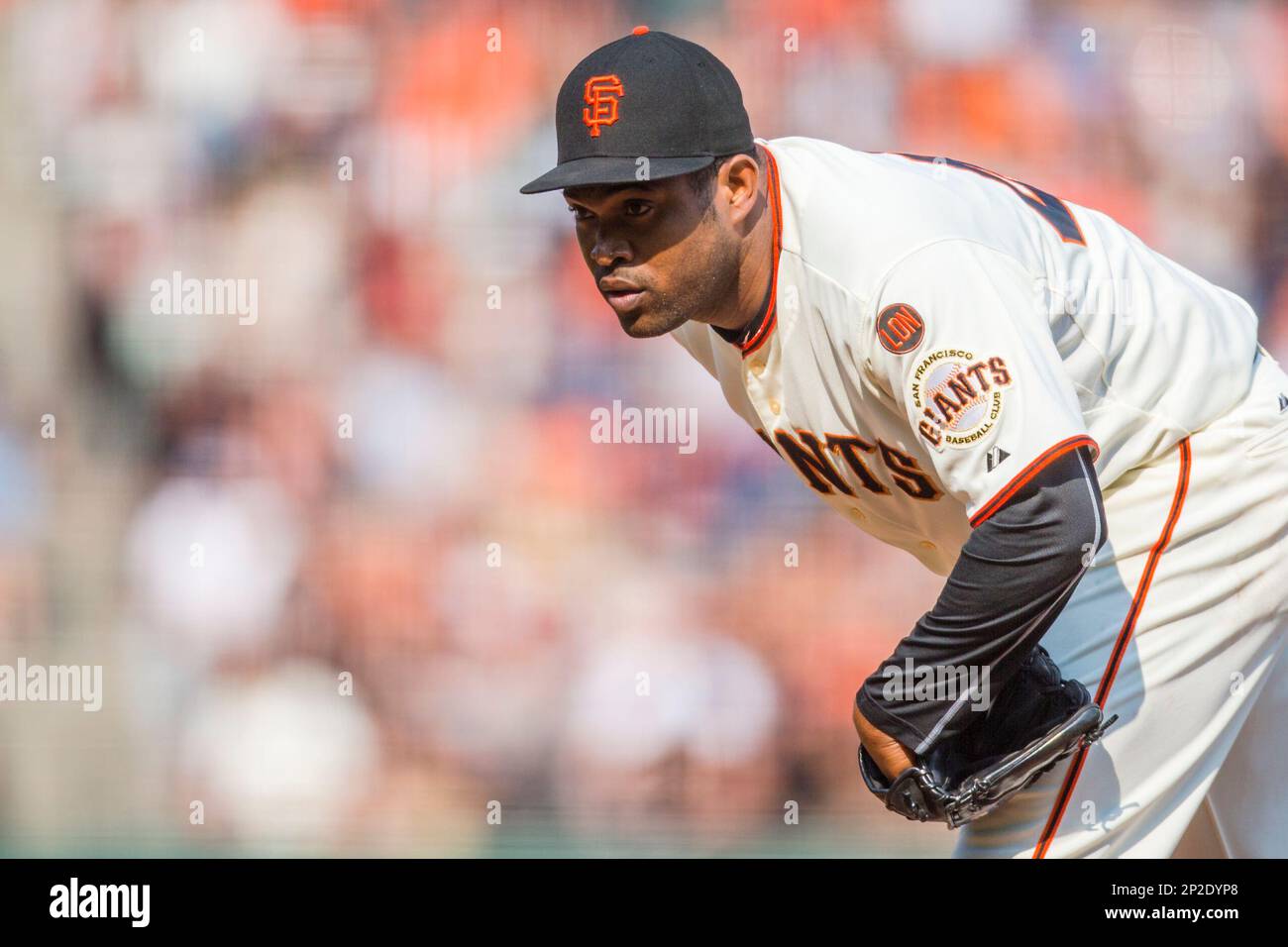 September 13, 2105; San Francisco, California, USA; San Francisco Giants relief pitcher Santiago ...