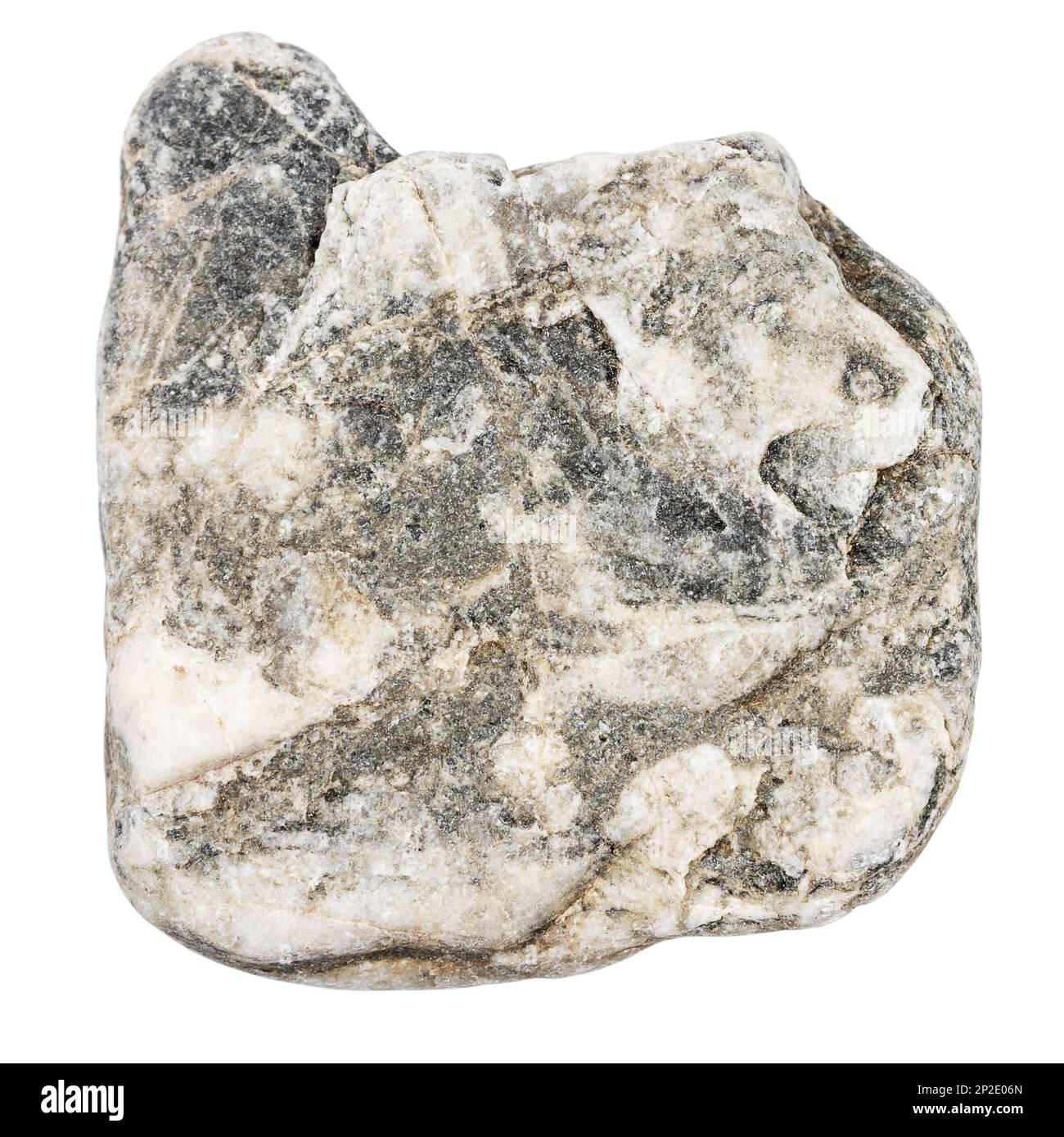 Top view of single gray pebble isolated on white background Stock Photo ...