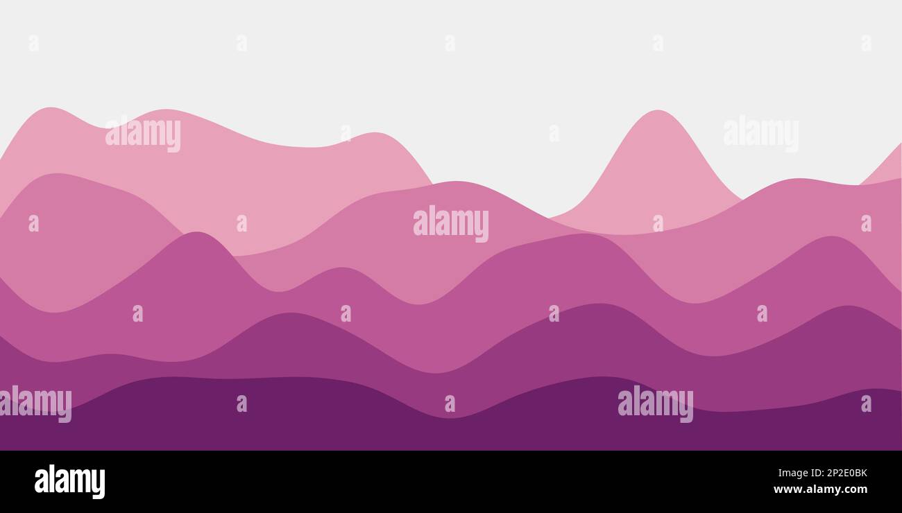 Abstract magenta hills background. Colorful waves neat vector ...