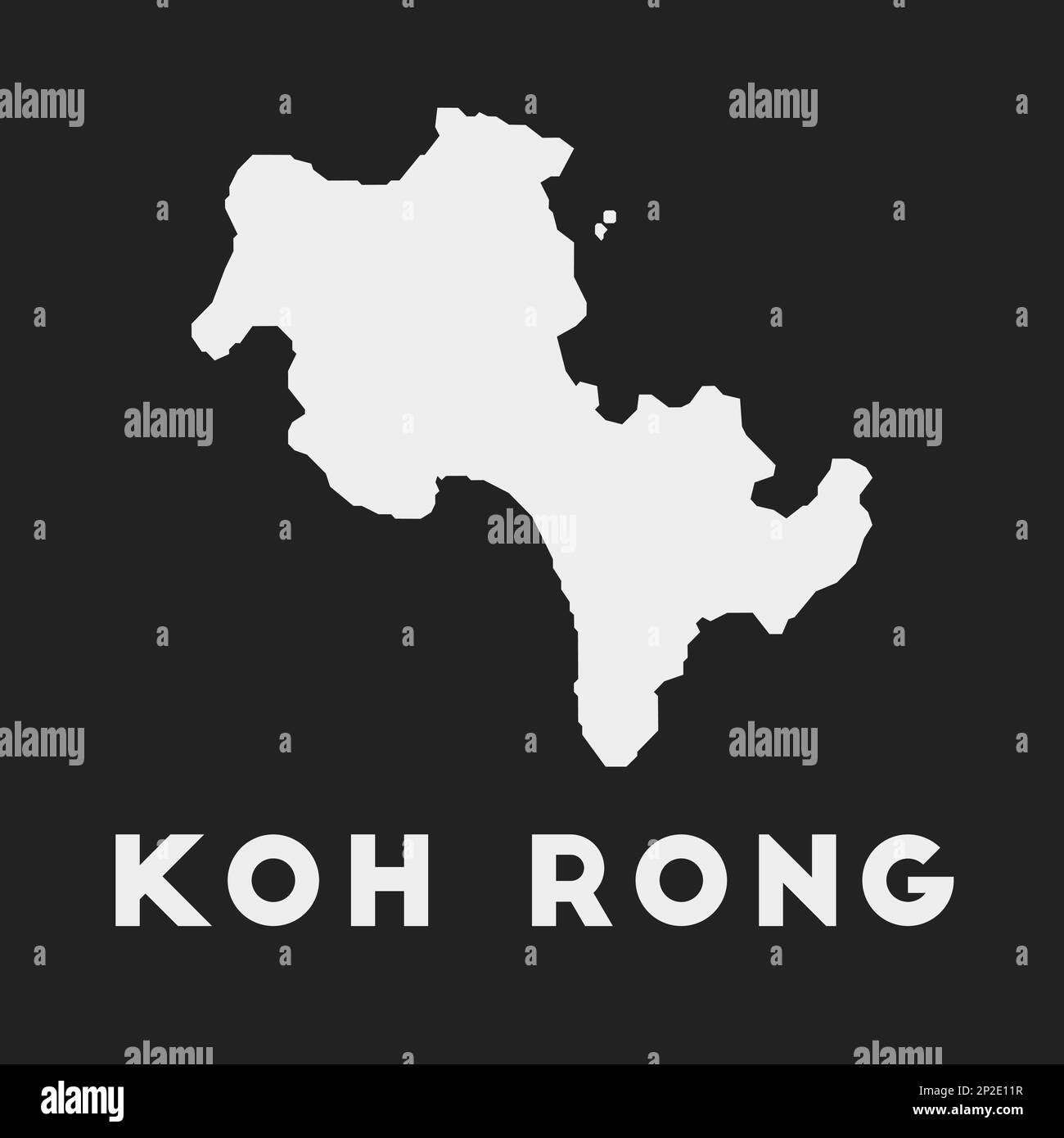 Koh Rong icon. Island map on dark background. Stylish Koh Rong map with ...