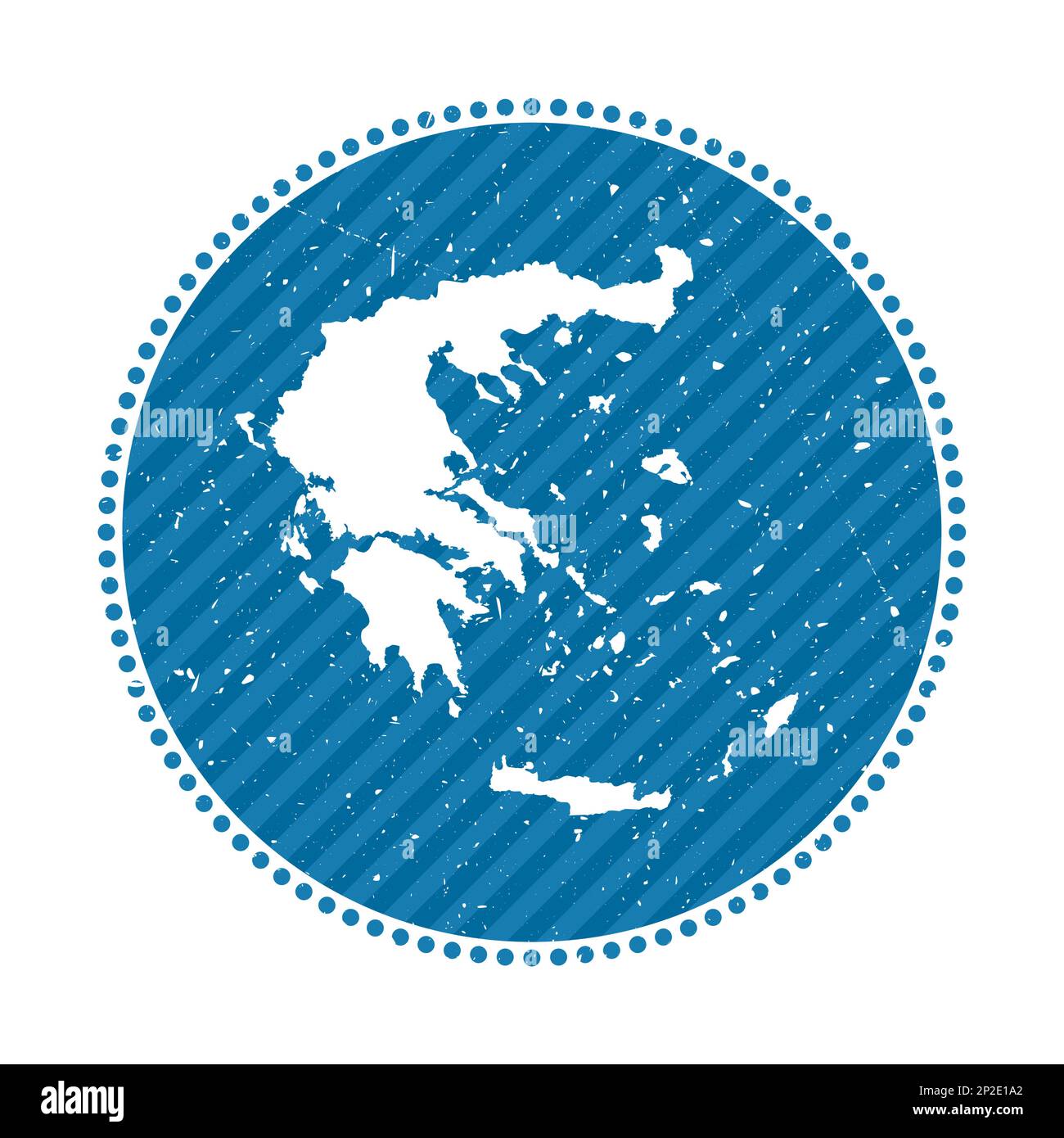 Greece striped retro travel sticker. Badge with map of country, vector ...