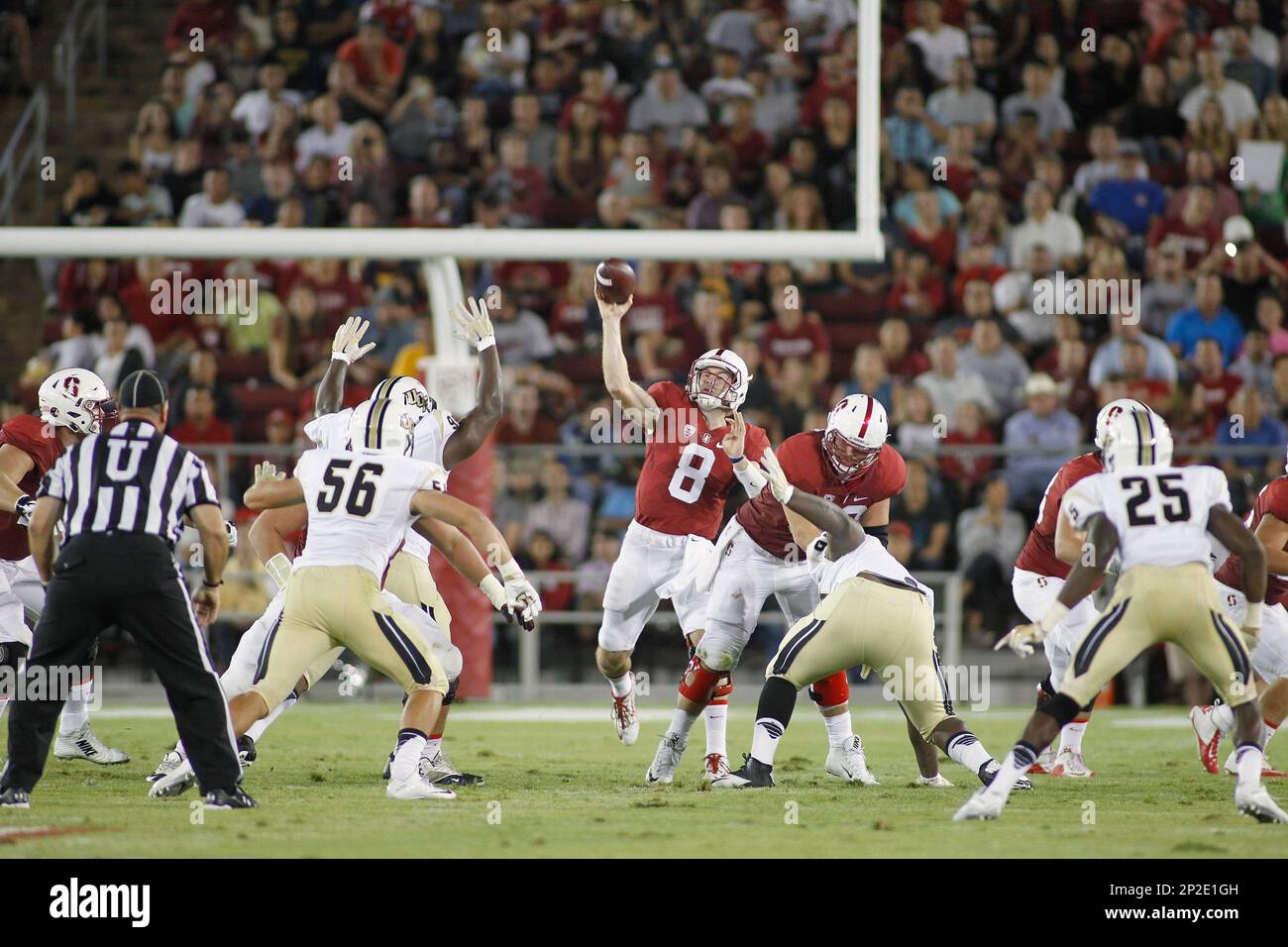 Sept 12 2015: The Stanford offensive line gives QB Kevin Hogan (8 ...