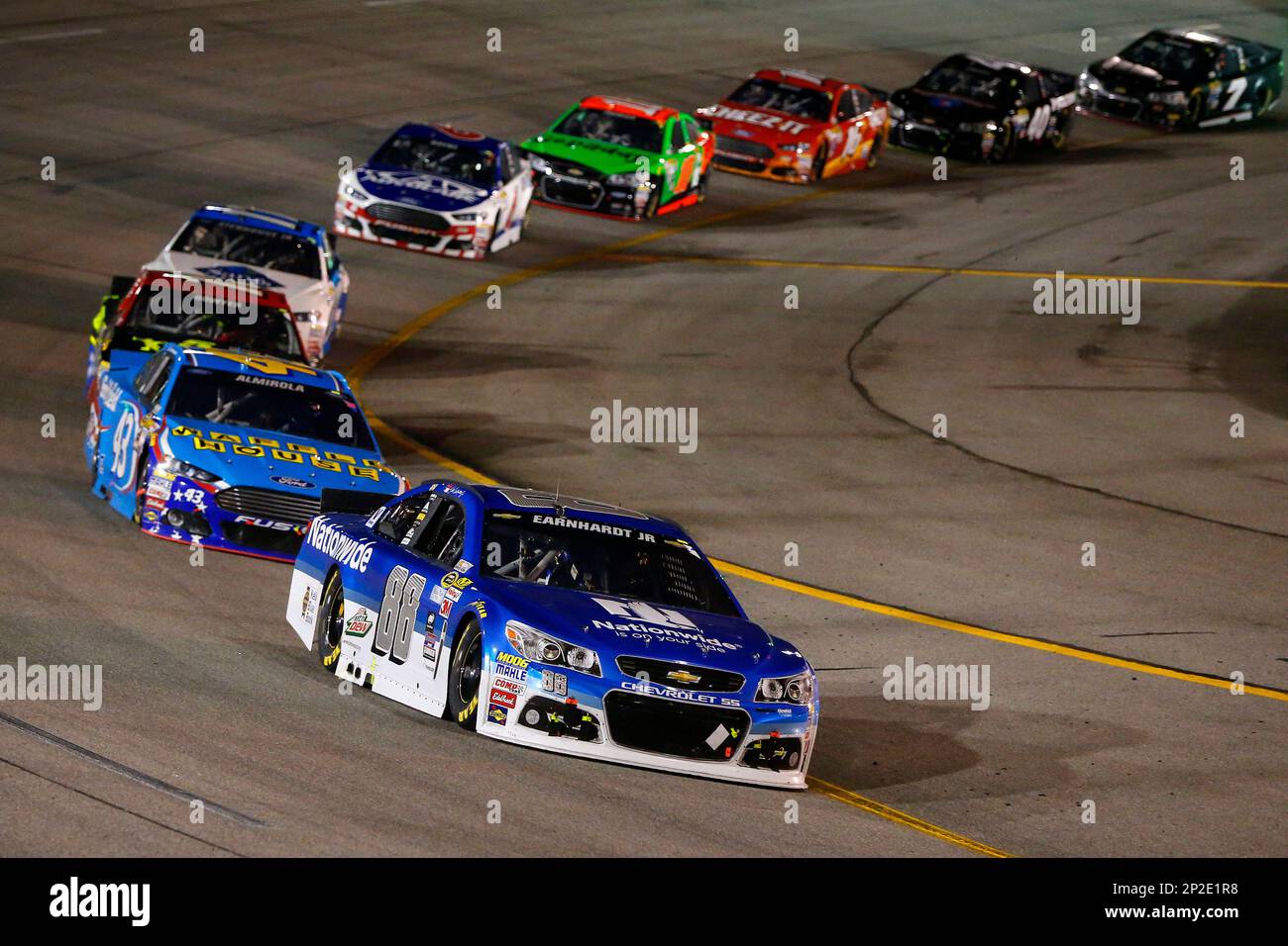 Dale Earnhardt Jr. (88) and Aric Almirola (43) during the NASCAR ...