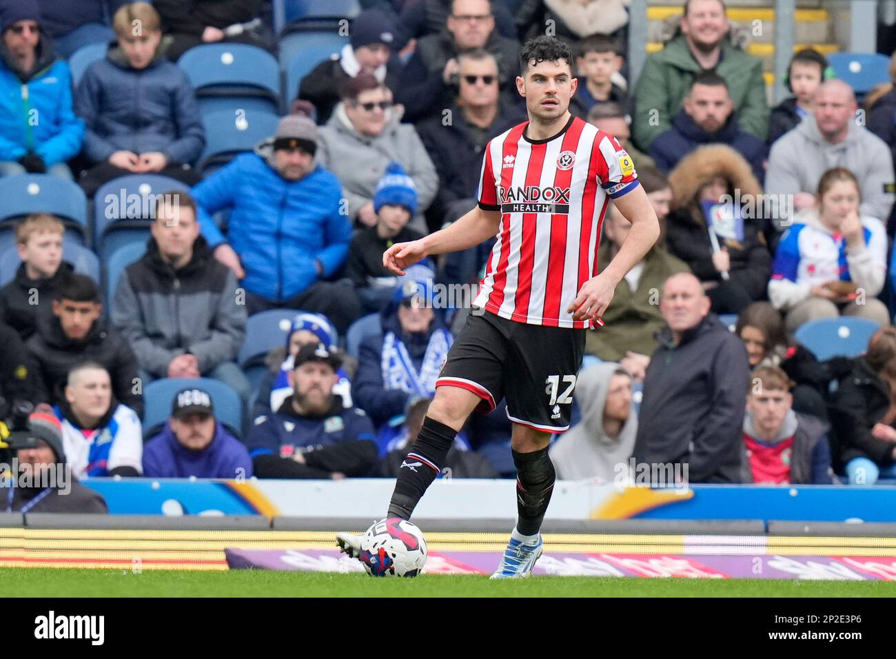 John Egan #12 of Sheffield United during the Sky Bet Championship match ...