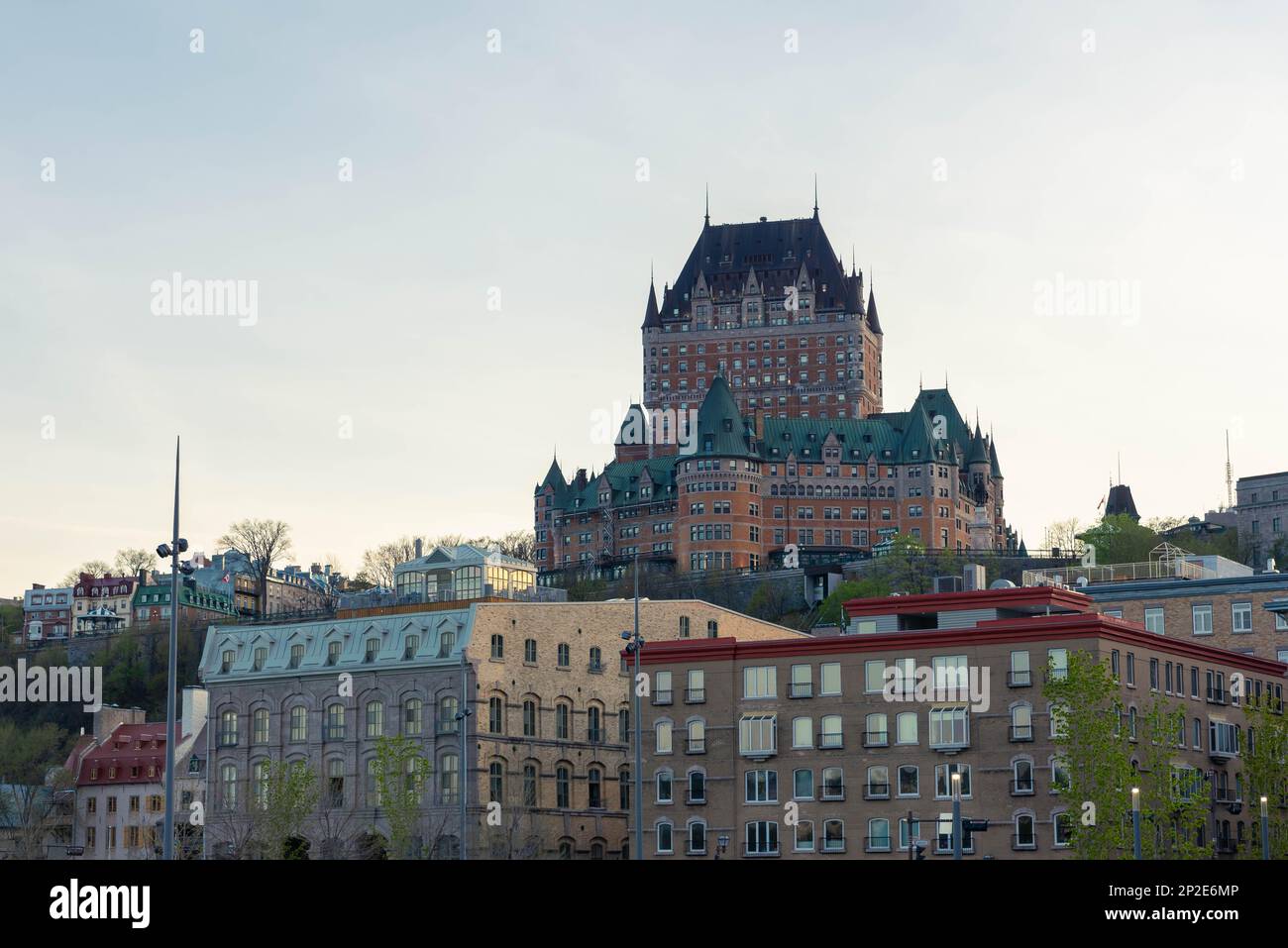 The old Quebec City with the Frontenac castle (Quebec City, Quebec ...