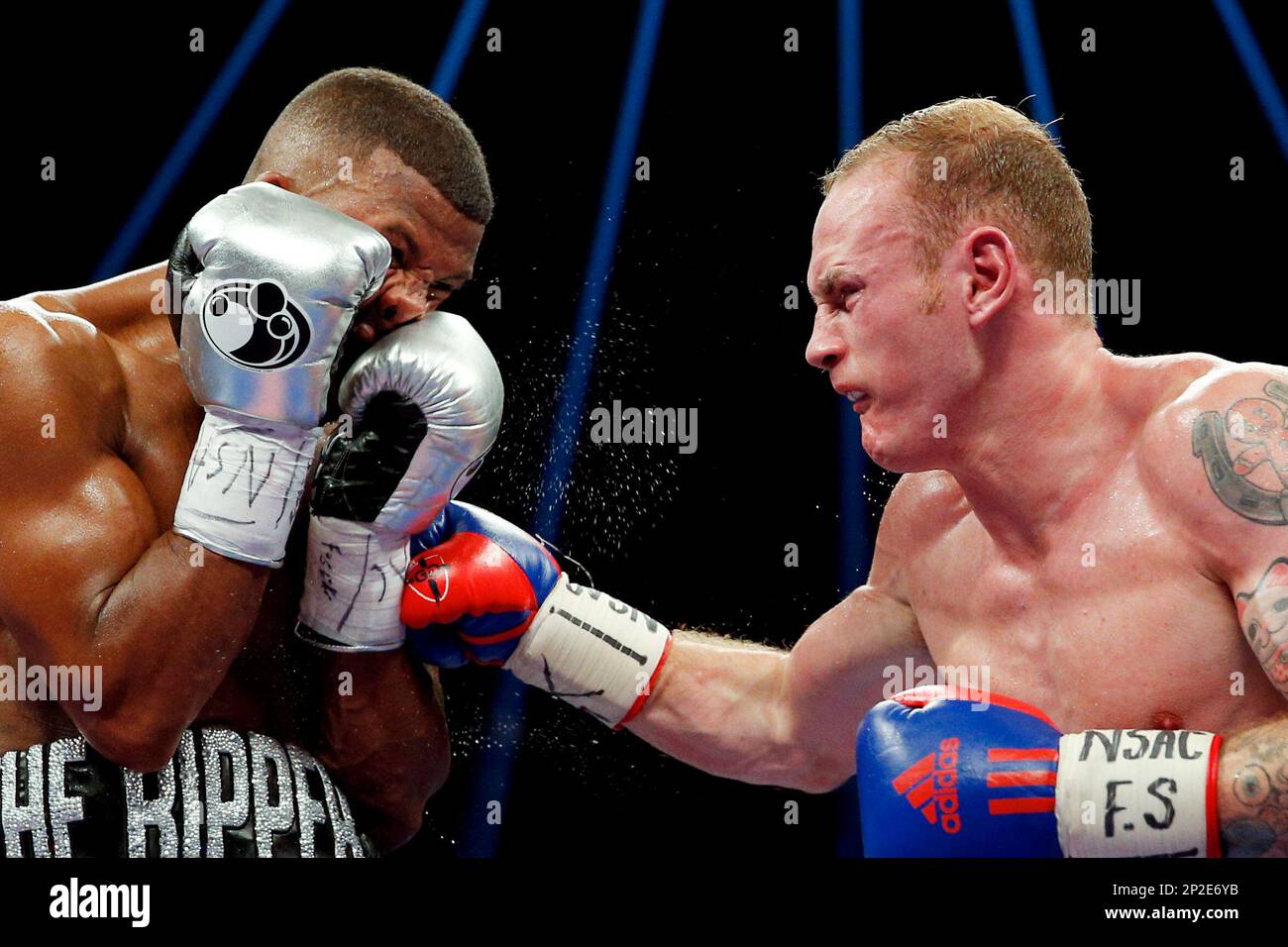 George Groves, right, hits Badou Jack during their super middleweight ...