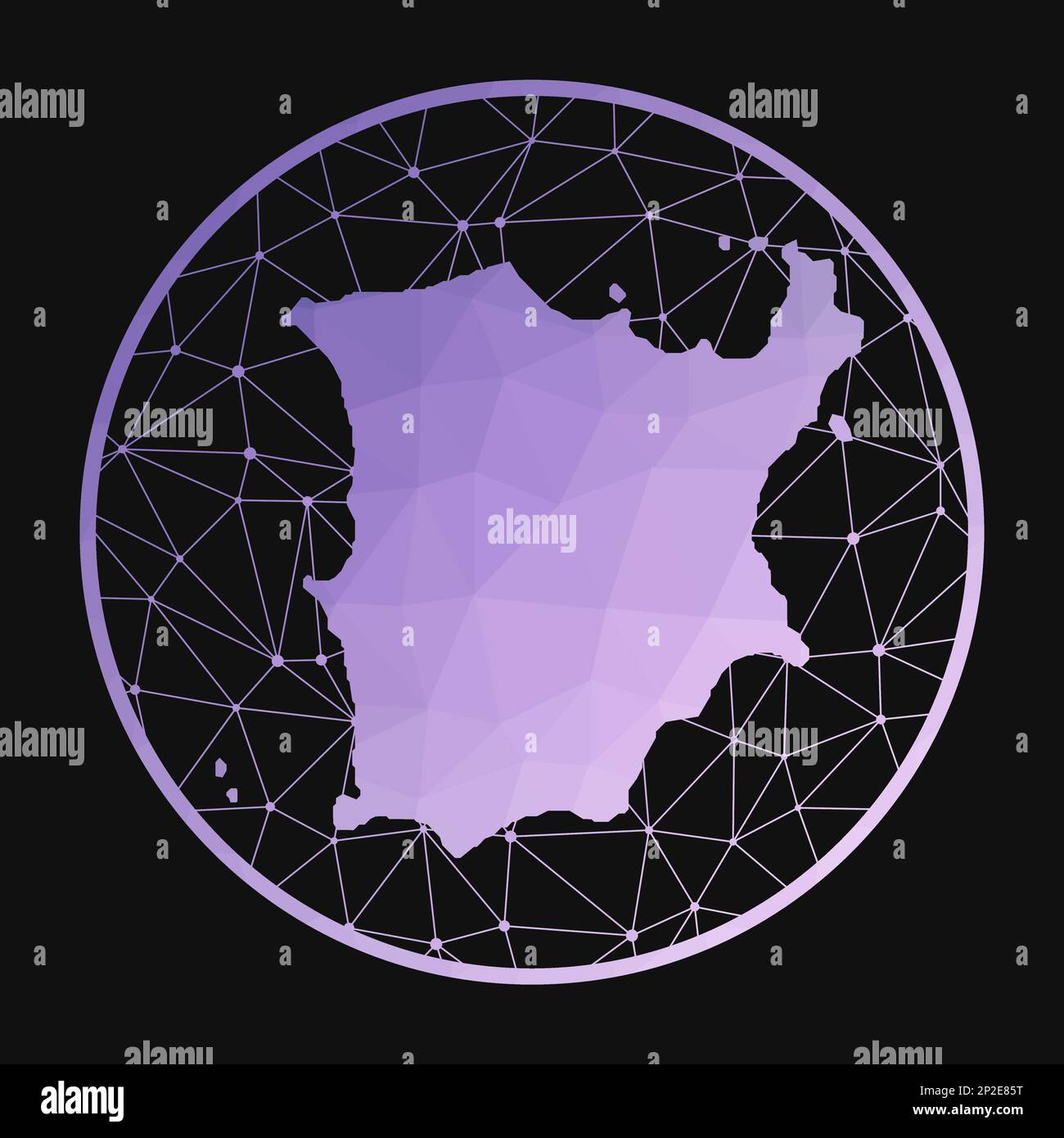 Ko Samui icon. Vector polygonal map of the island. Ko Samui icon in ...