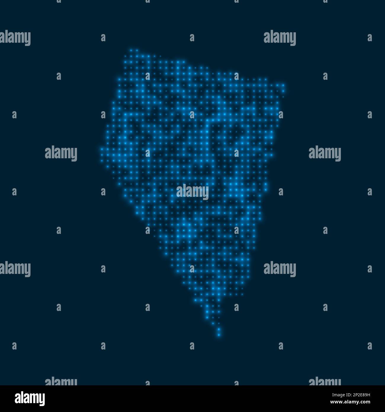 Nevada dotted glowing map. Shape of the us state with blue bright bulbs ...