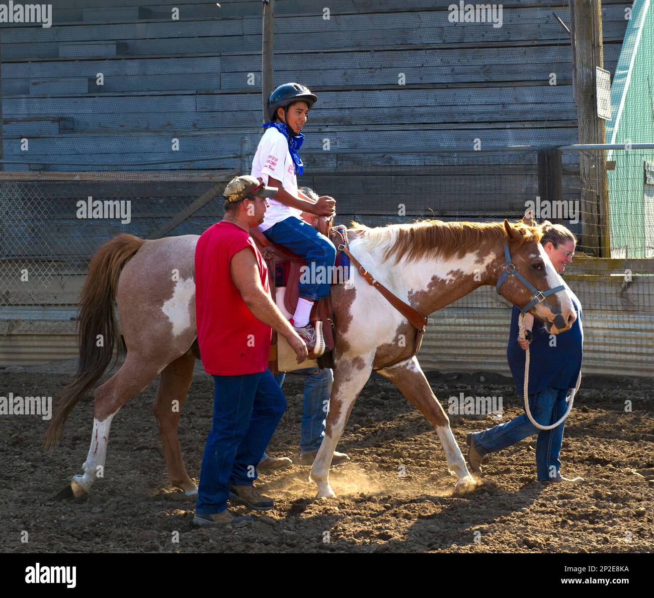 Isreal Ramsey, 15, rides on a horse during the Rascal Rodeo at the ...