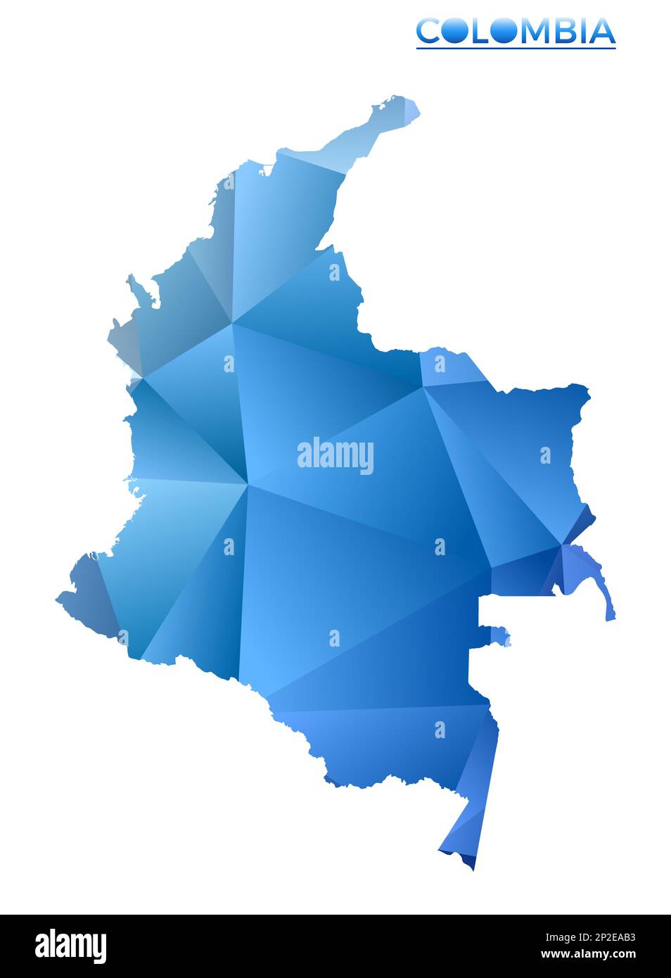 Vector polygonal Colombia map. Vibrant geometric country in low poly ...