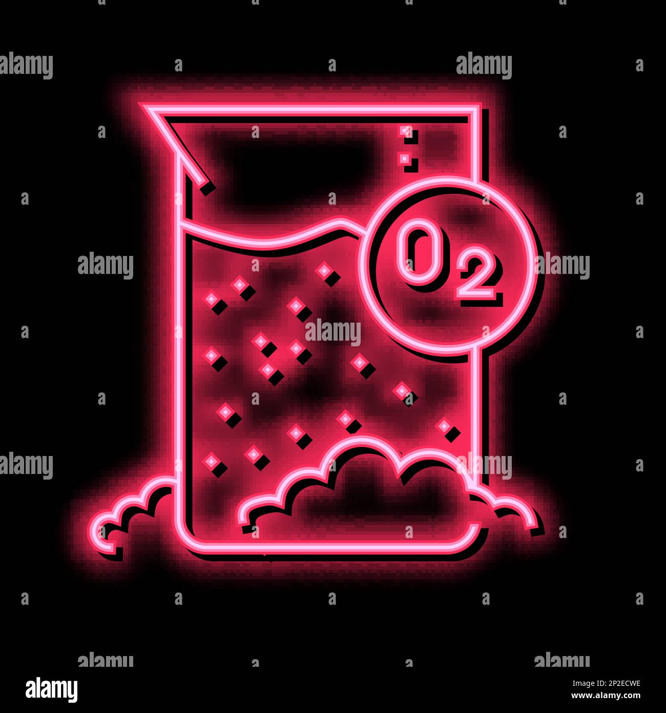 chemical reaction on oxygen neon glow icon illustration Stock Vector ...