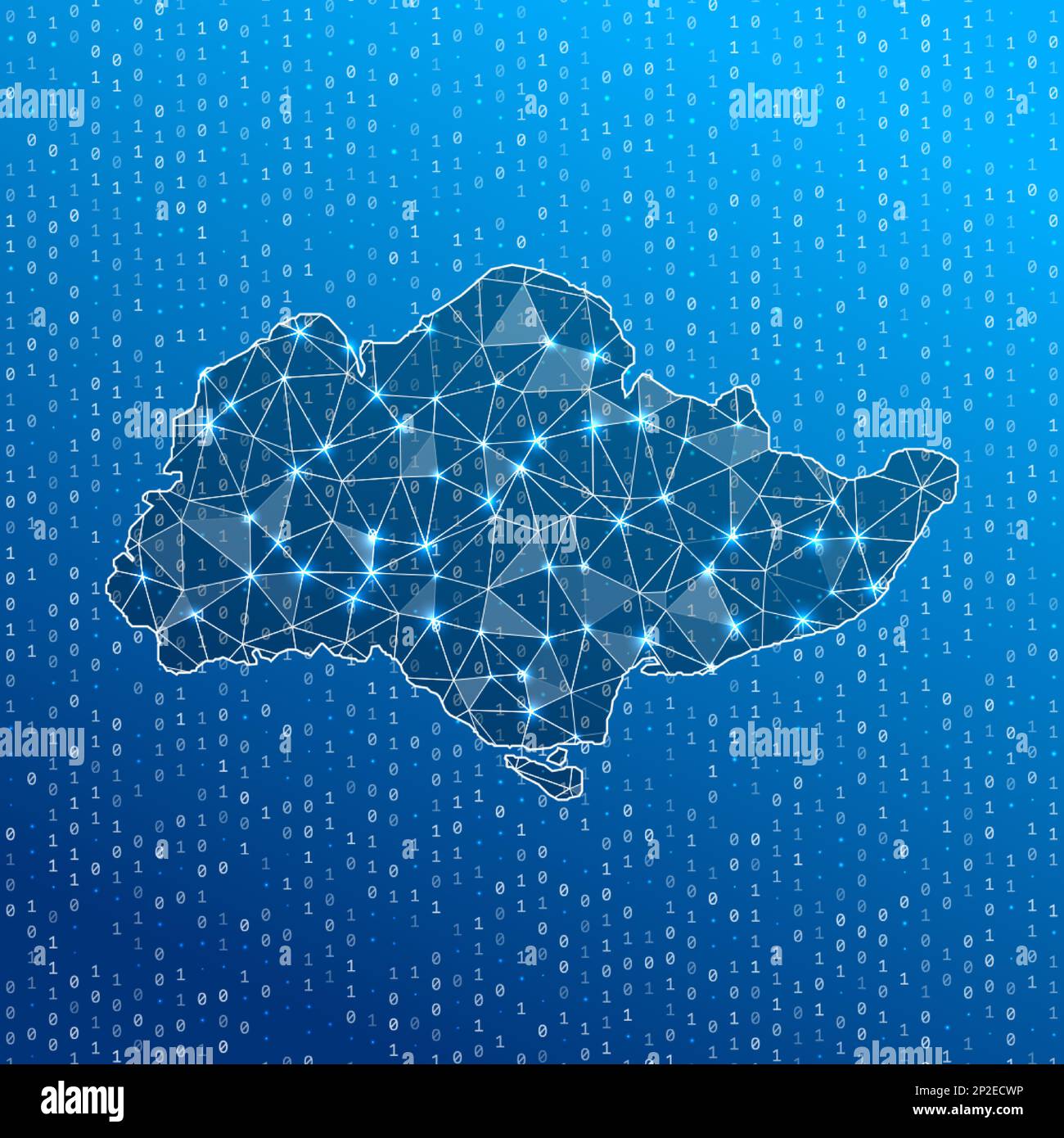Network map of Sentosa. Island digital connections map. Technology ...