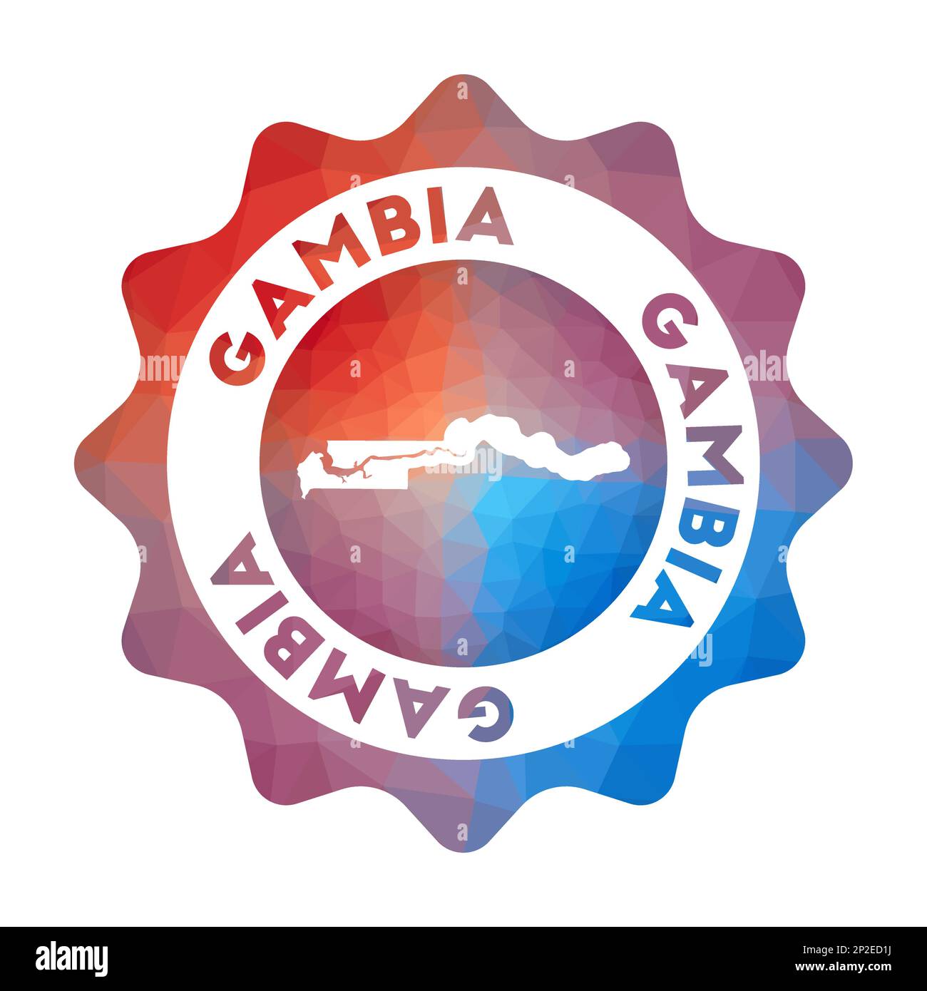 Gambia low poly logo. Colorful gradient travel logo of the country in ...