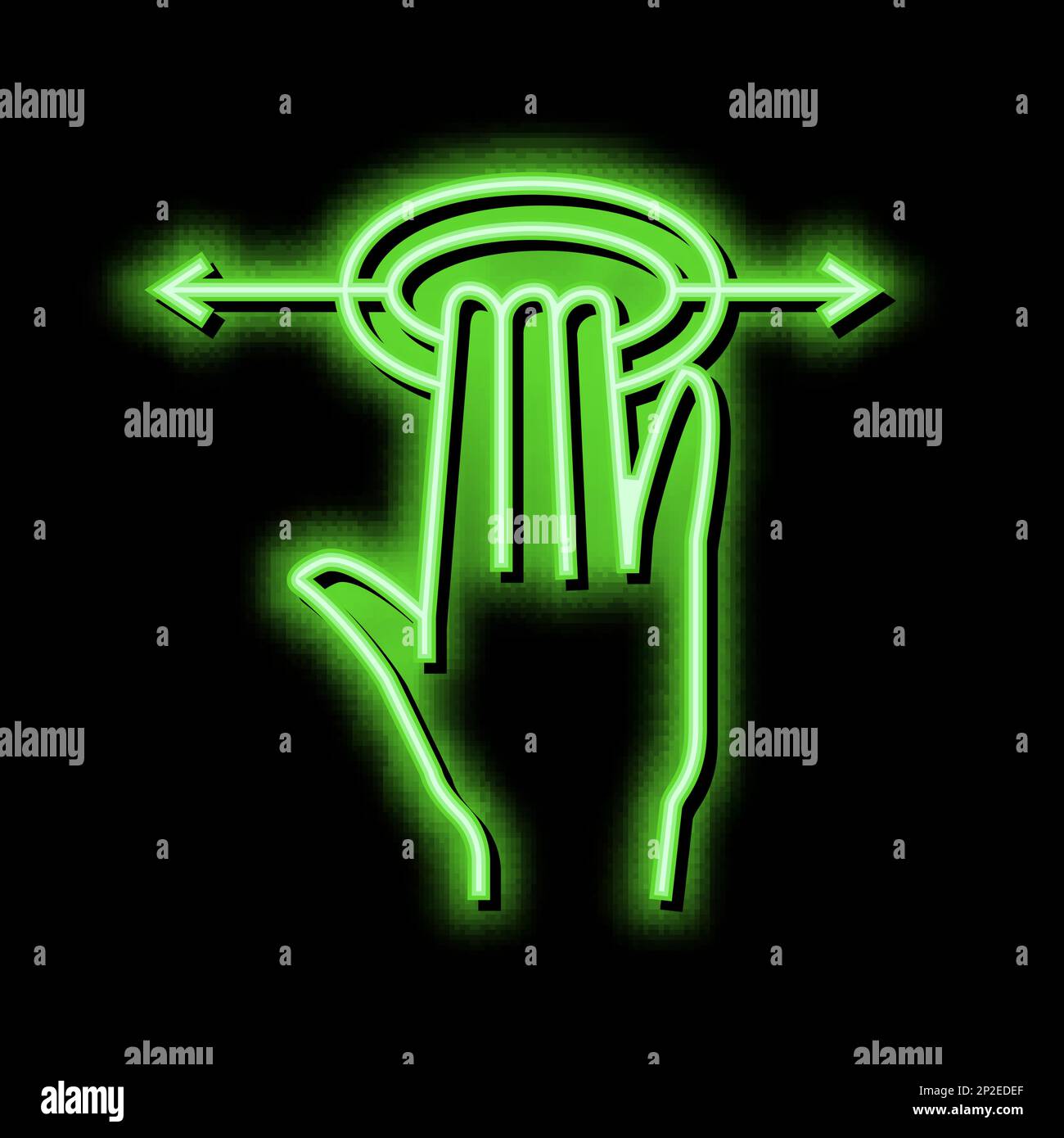 smartphone screen touch with three fingers neon glow icon illustration ...