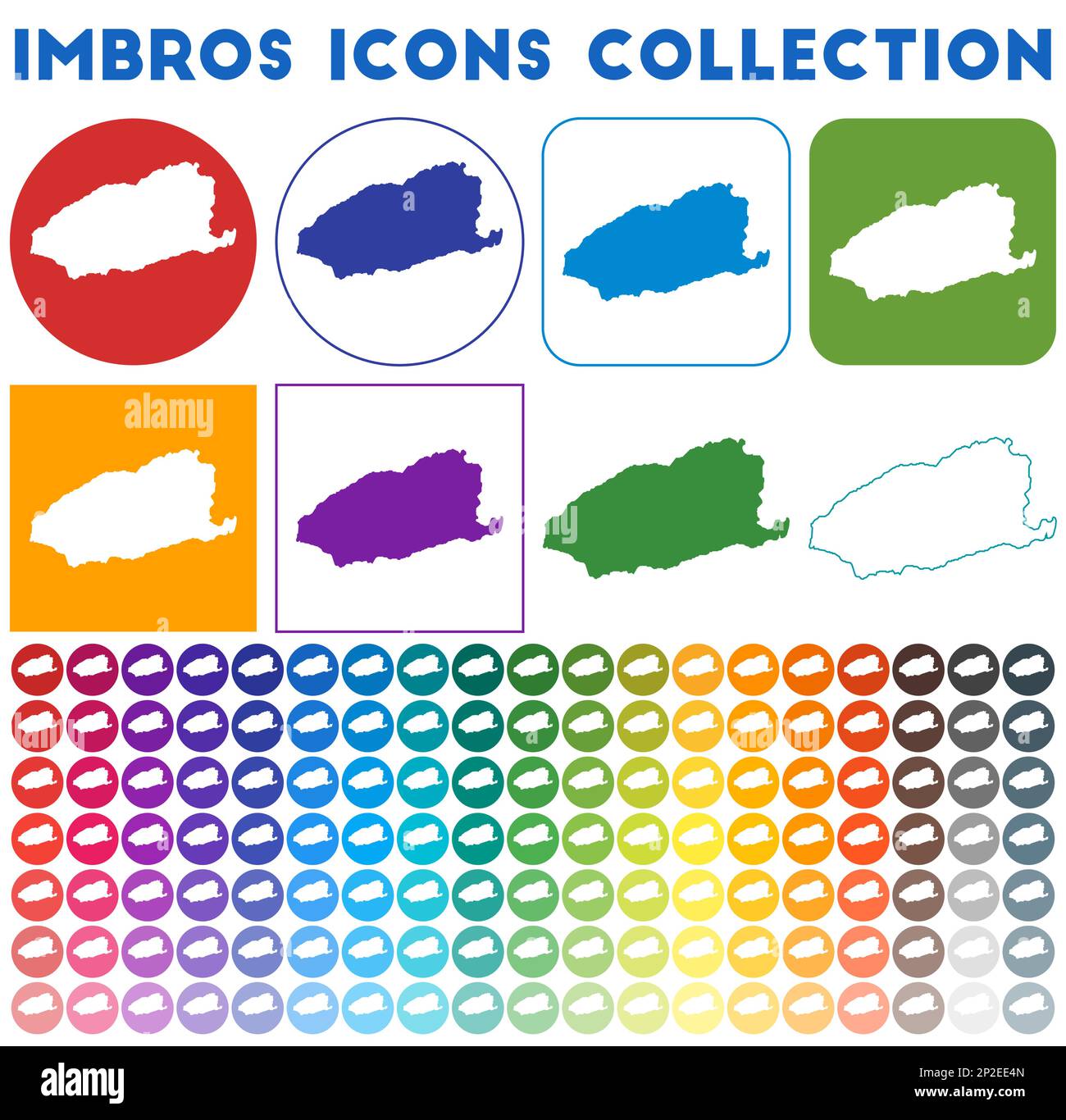 Imbros Icons Collection Bright Colourful Trendy Map Icons Modern