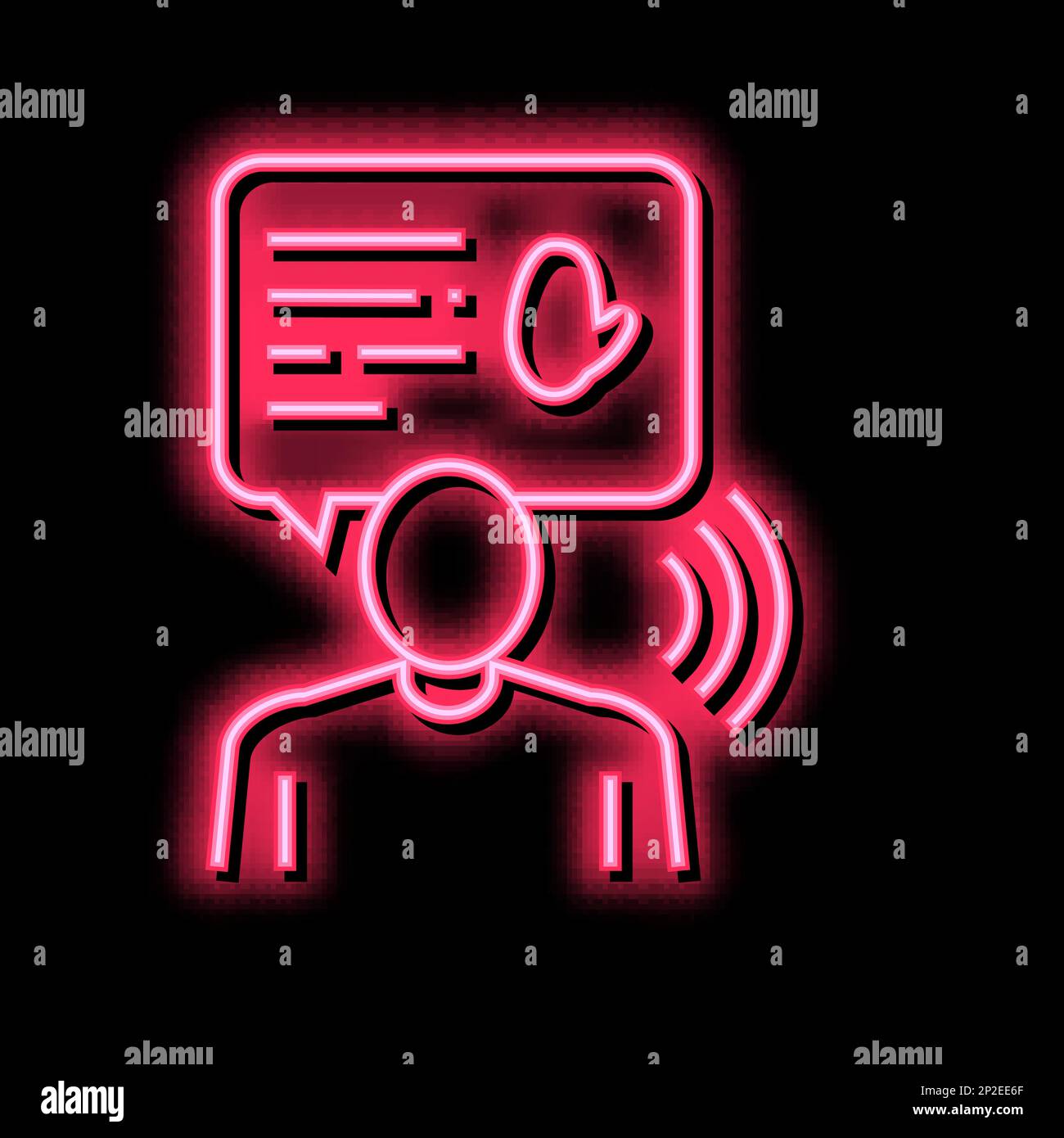 human greeting speech neon glow icon illustration Stock Vector Image ...