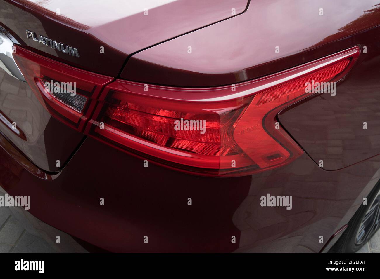 This photo provided by Nissan shows the rear tailight of a 2016 Nissan ...