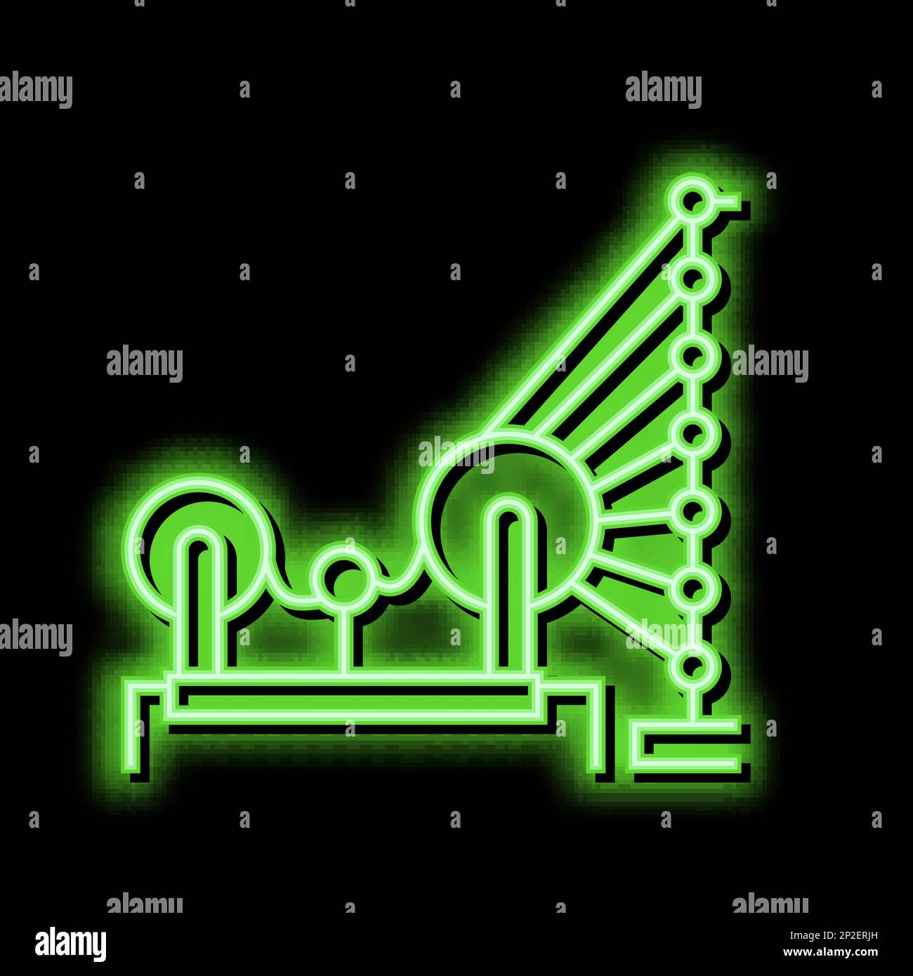 weaving and warping cotton machine neon glow icon illustration Stock ...