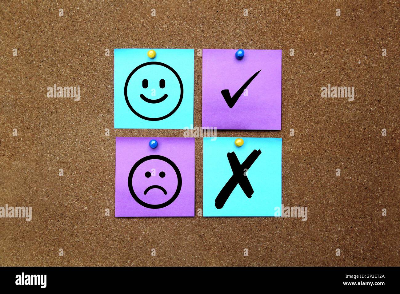 Multicolored notes with important message, motivation and reminders on ...