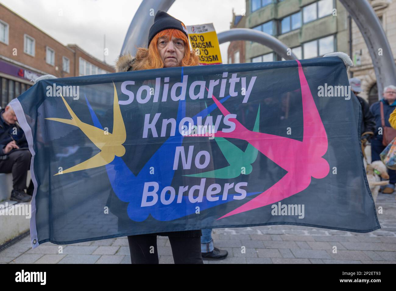 Dover, UK. 4th Mar, 2023. Far right groups protest at Dover against the ...