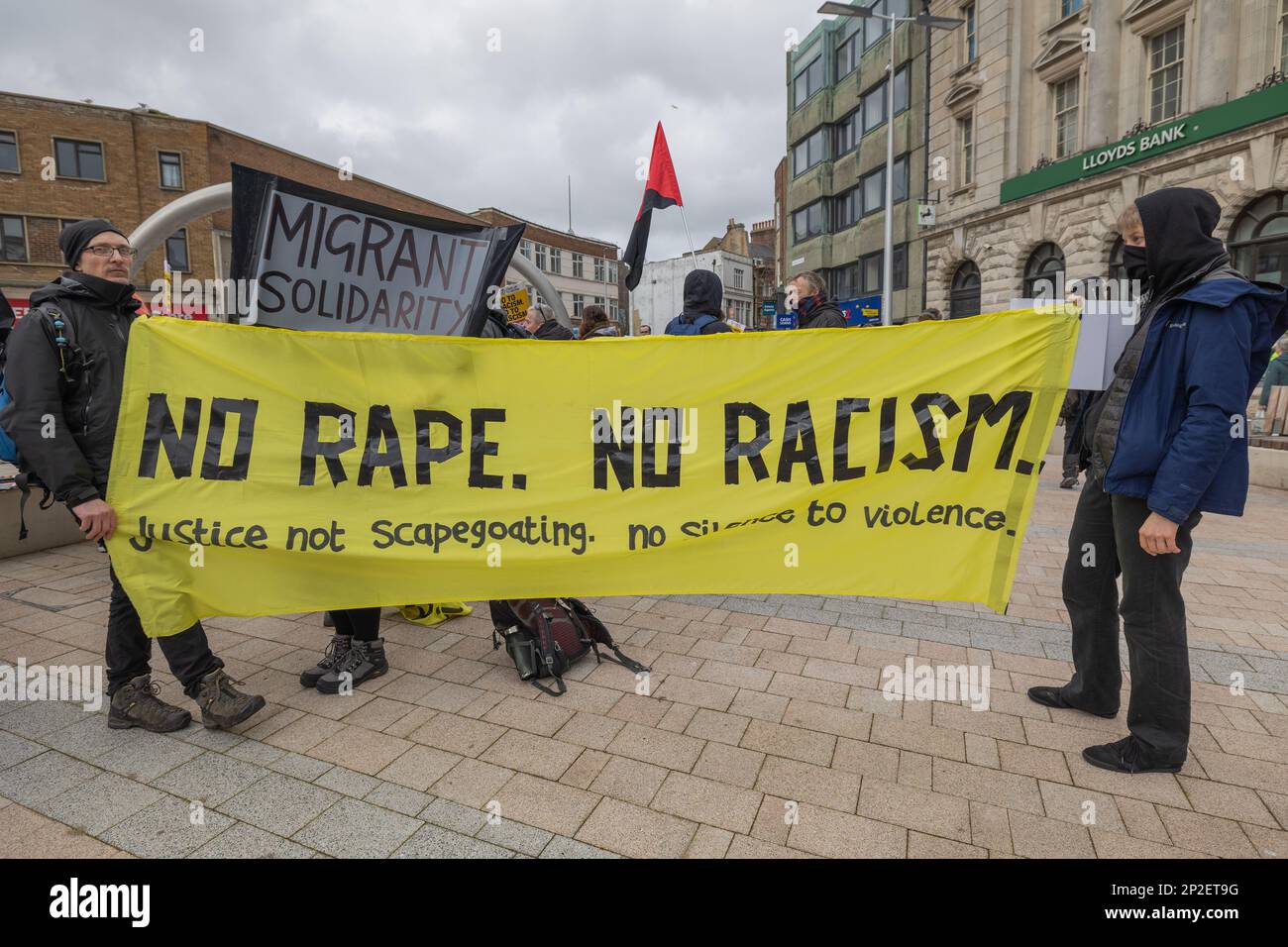 Dover, UK. 4th Mar, 2023. Far right groups protest at Dover against the ...