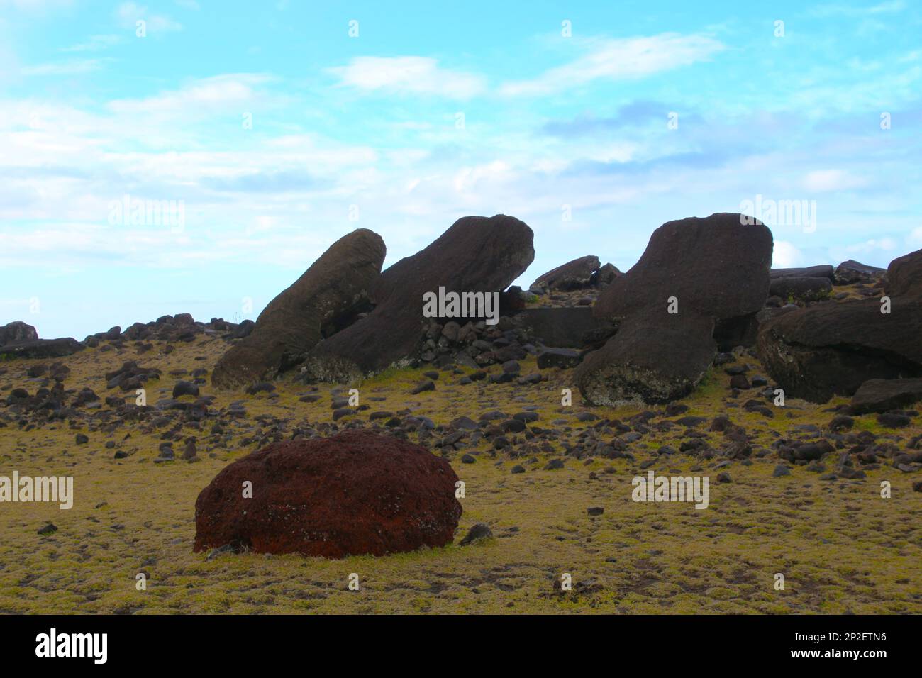 Moai Statues at Ahu Akahanga - Easter Island-Rapa Nui, Polynesia, Chile ...
