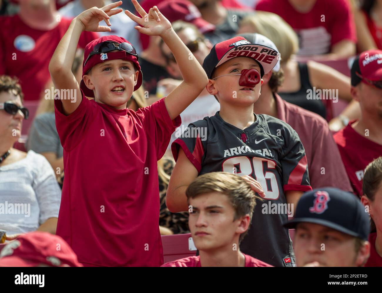 September 5, 2015: Young Arkansas Razorbacks fans during the University ...