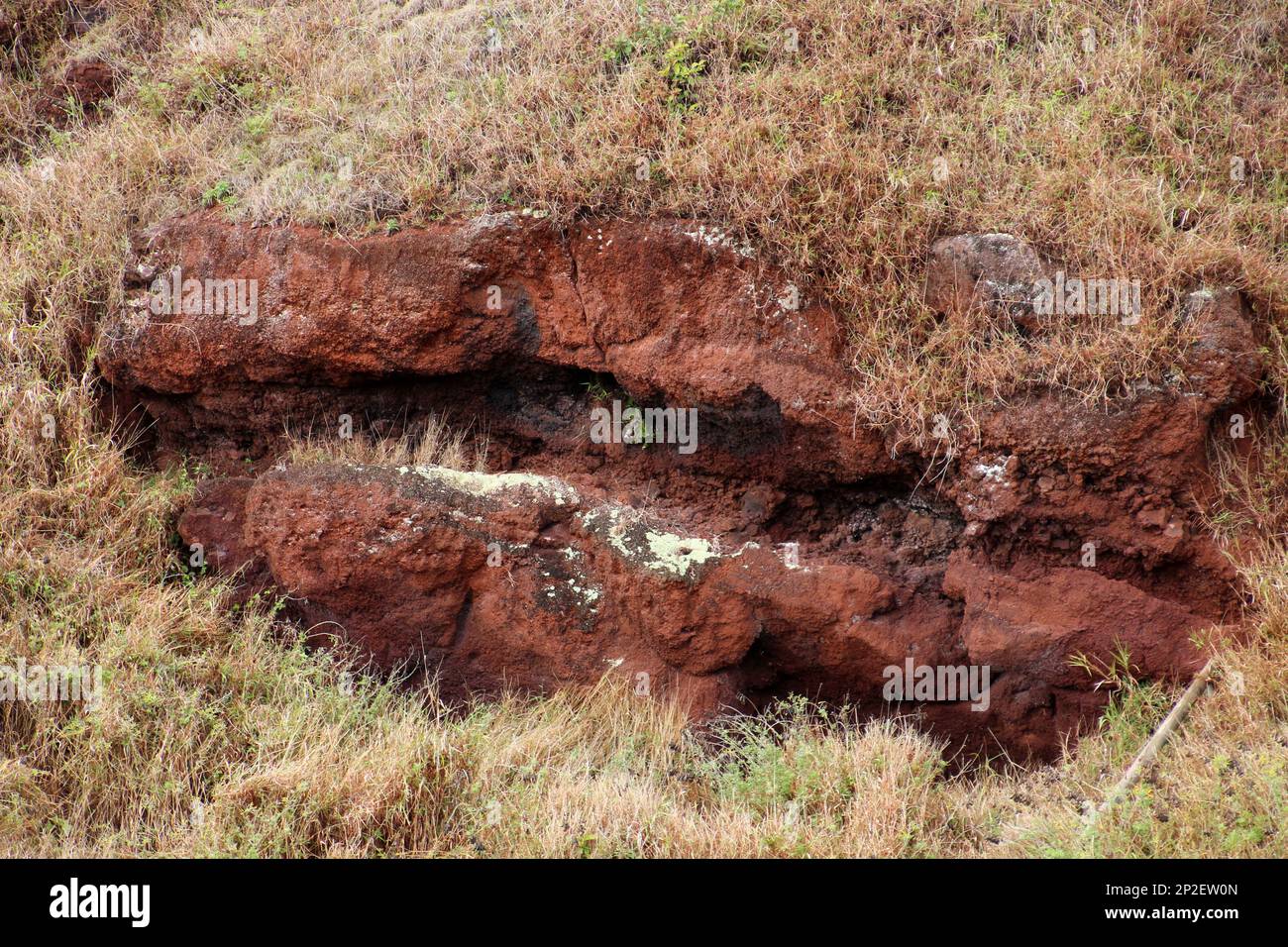 Quarry of Rano Raraku Mountain, Rapa Nui, Easter Island Stock Photo - Alamy
