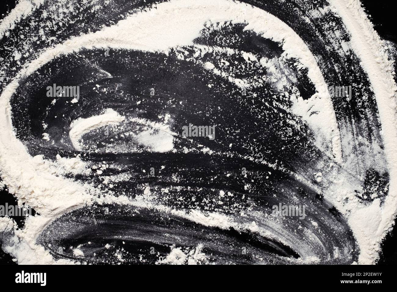 flour shapes kitchen art background Stock Photo - Alamy