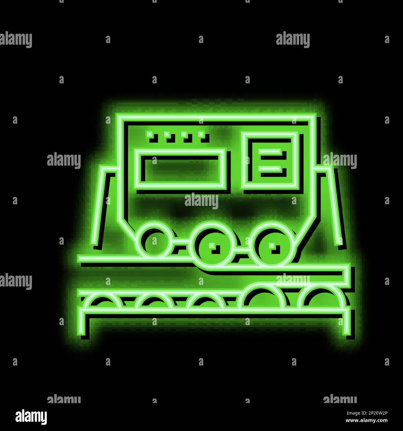 transportation aluminium production neon glow icon illustration Stock ...
