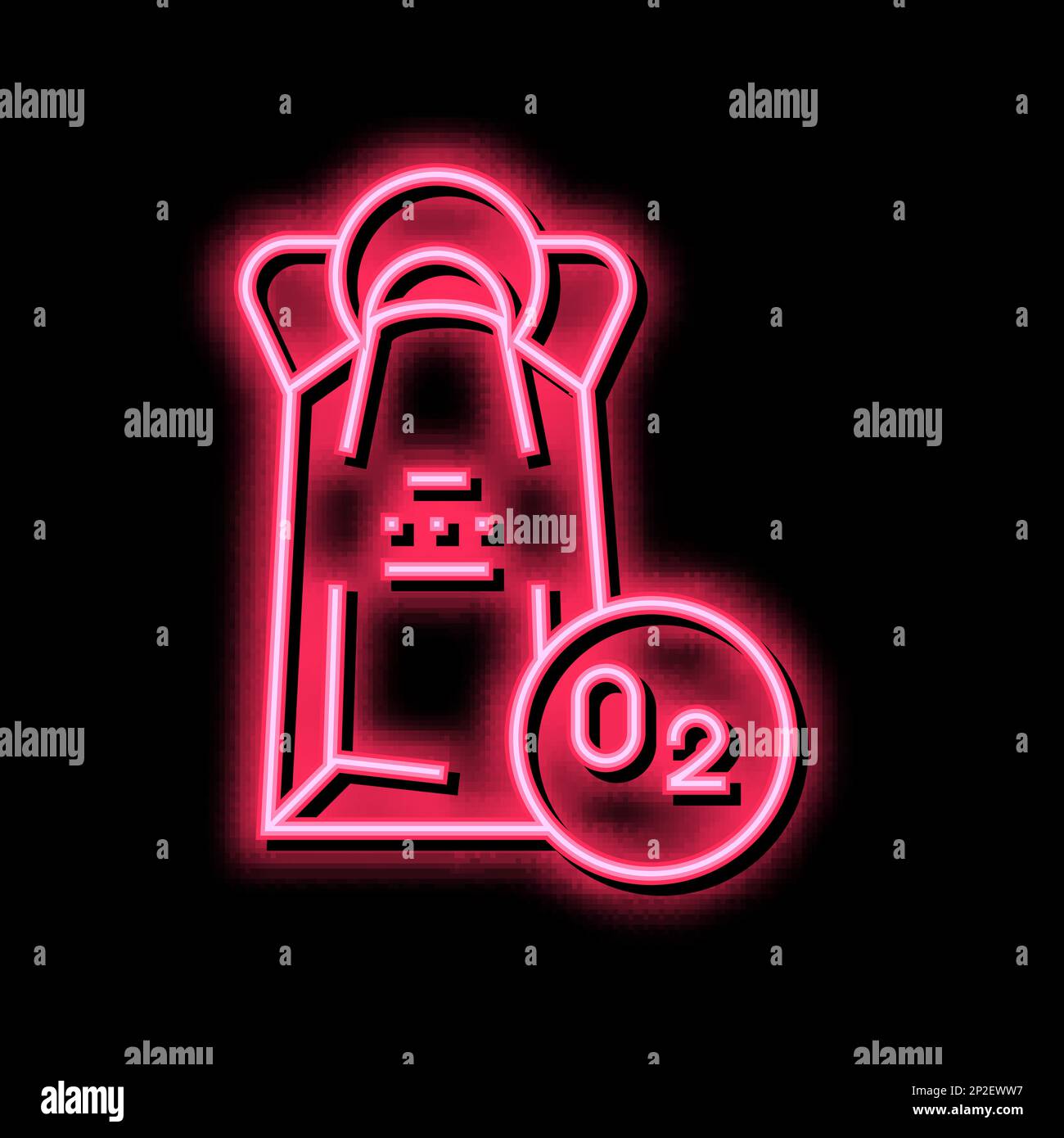 oxygen mask package neon glow icon illustration Stock Vector Image ...