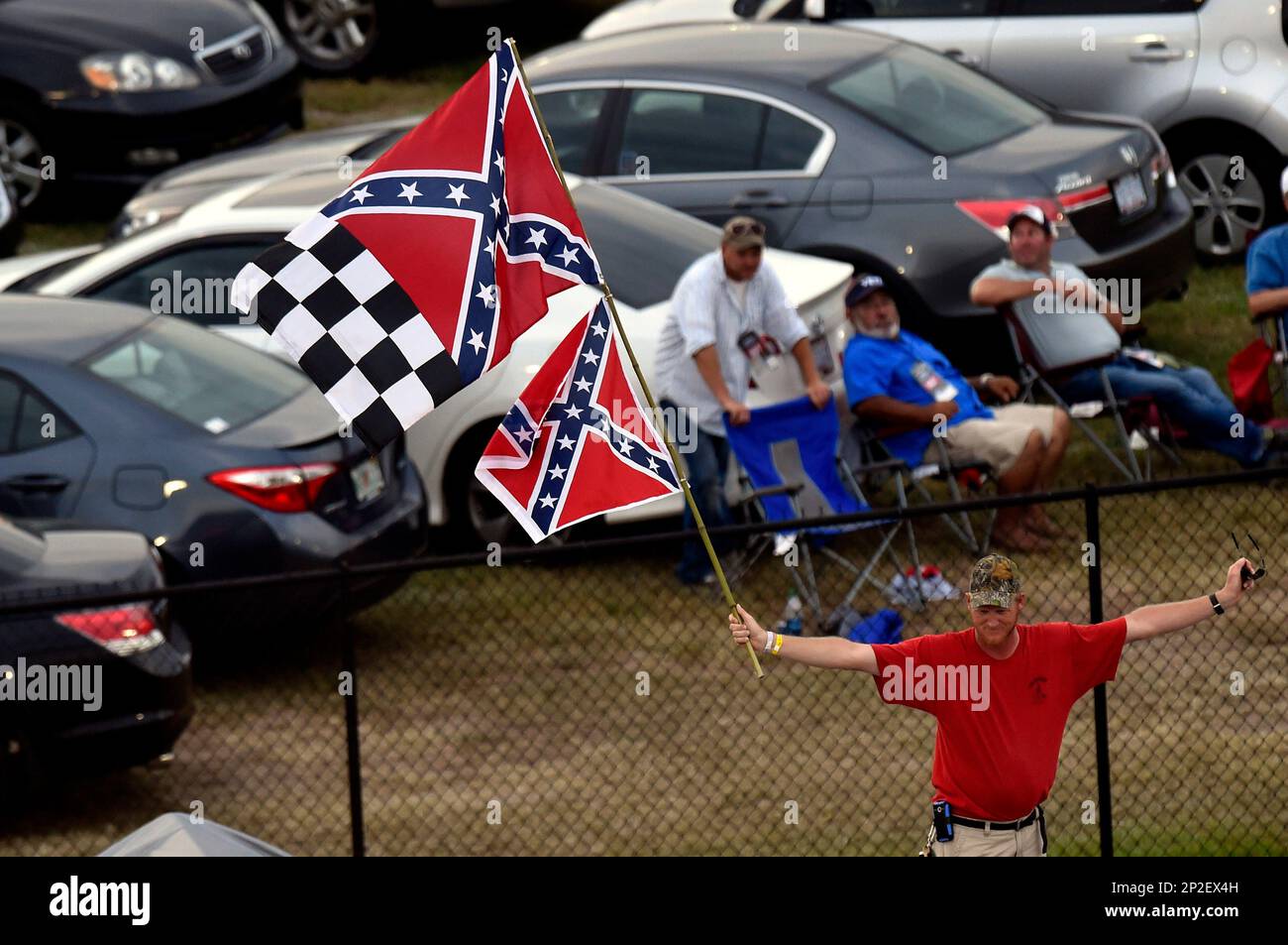 Confederate flags in the infield during the NASCAR Sprint Cup Series ...