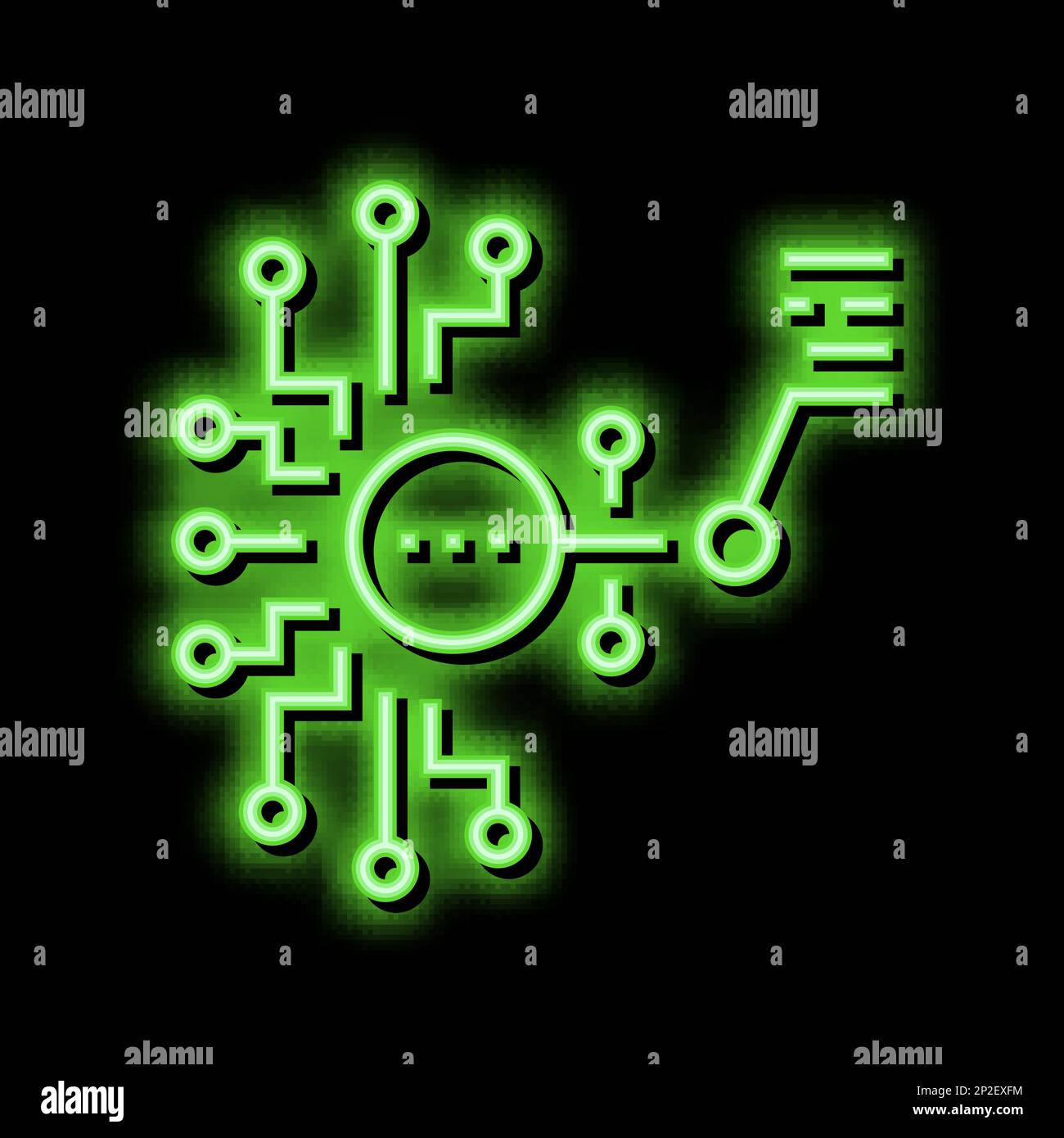 artificial model neural network neon glow icon illustration Stock ...