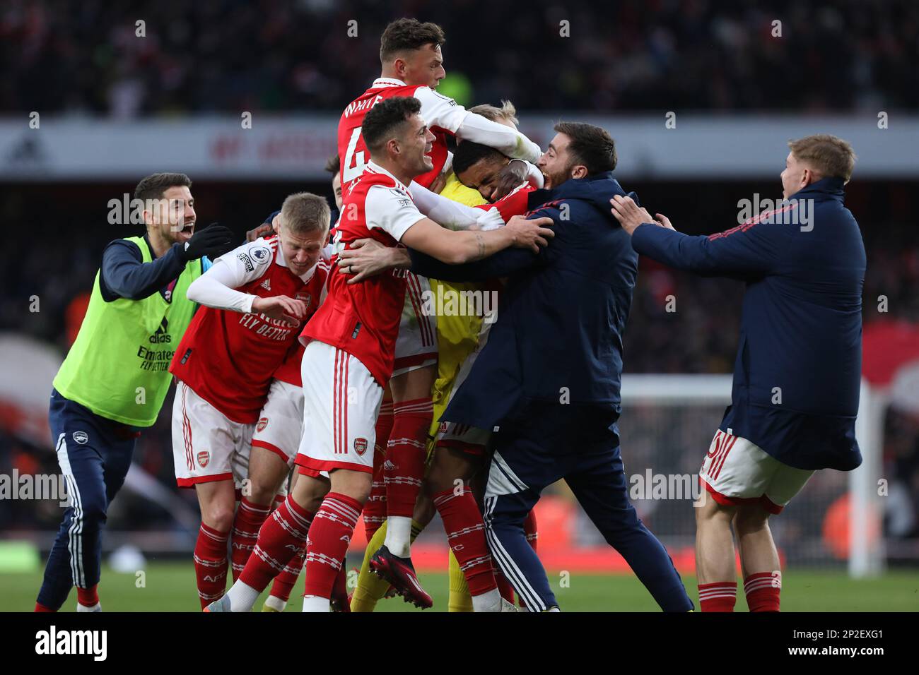London, UK. 04th Mar, 2023. Arsenal celebrate Reiss Nelson's last ...