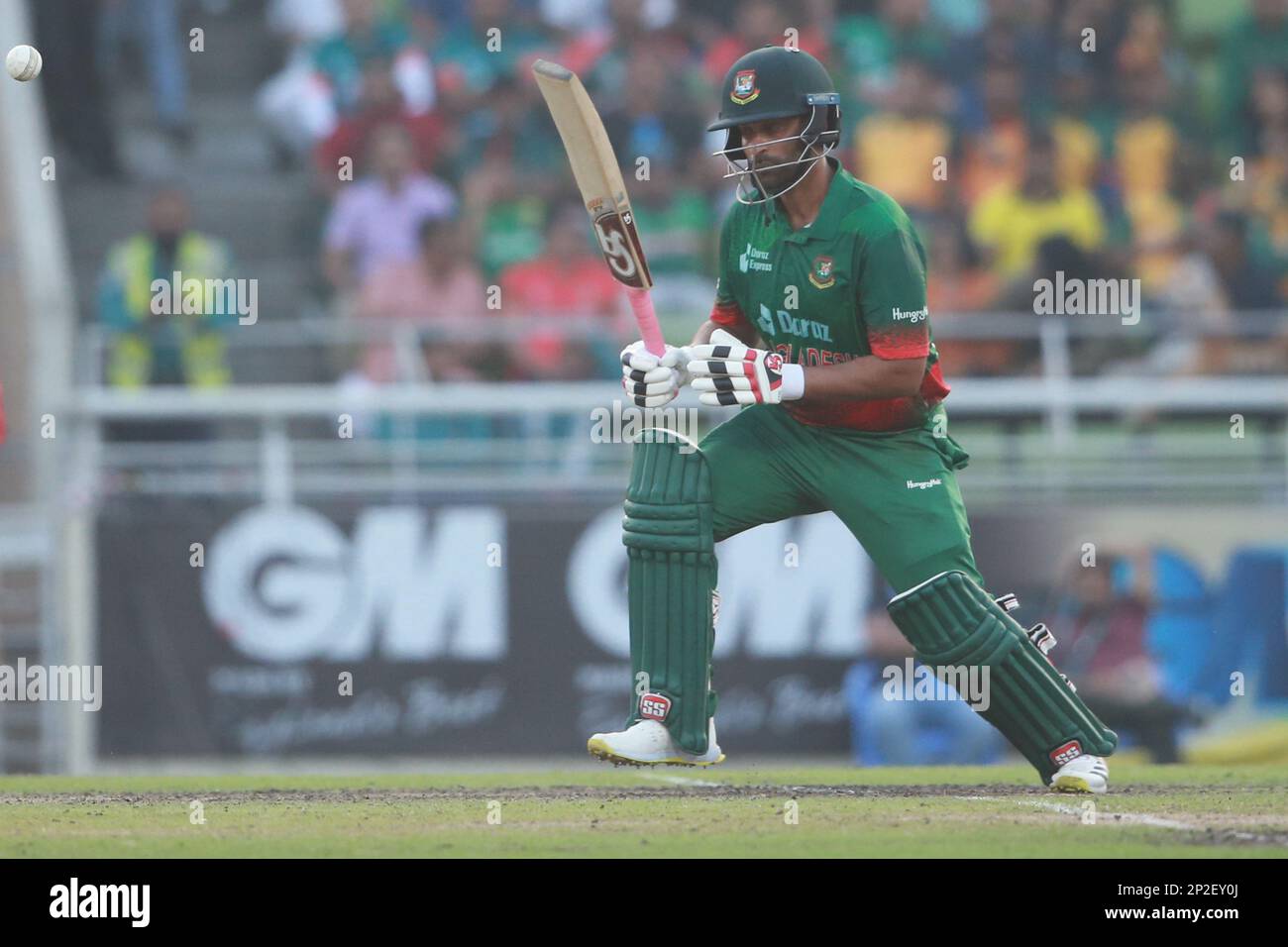 Tamim Iqbal Khan during the Bangladesh-England 2nd One Day International match at Sher-e-Bangla ...