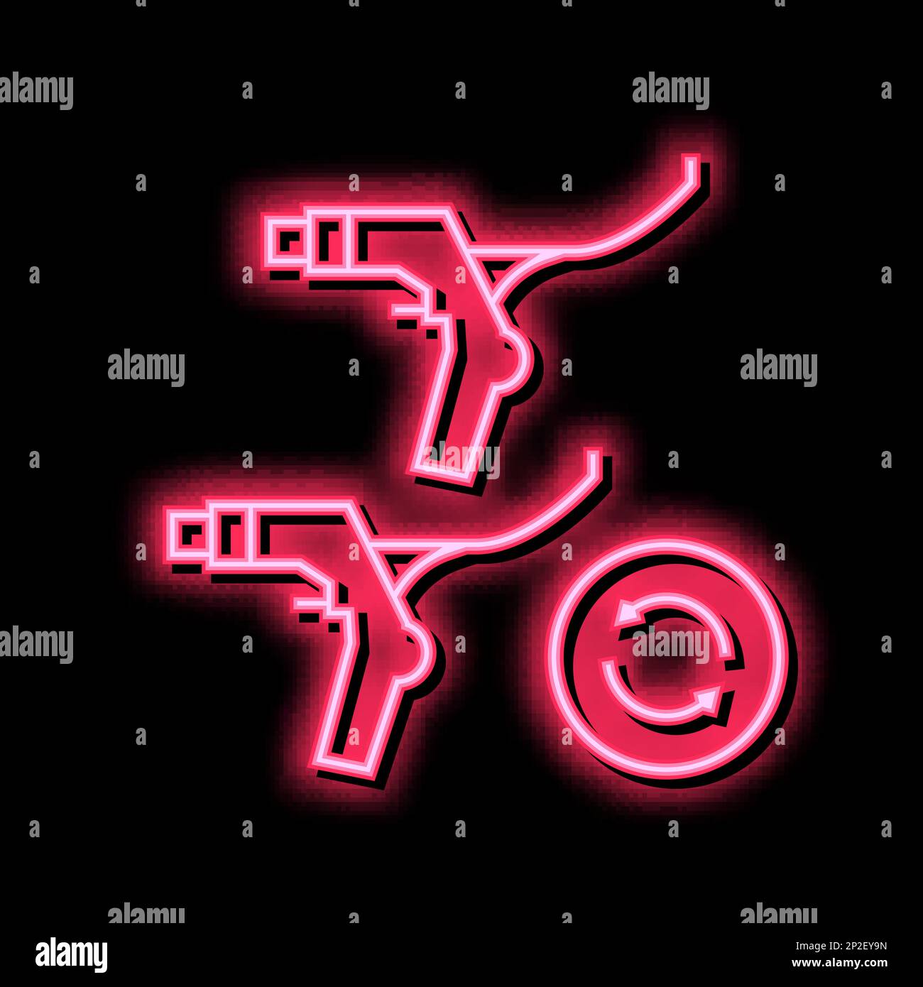 brake levers replacement neon glow icon illustration Stock Vector Image ...