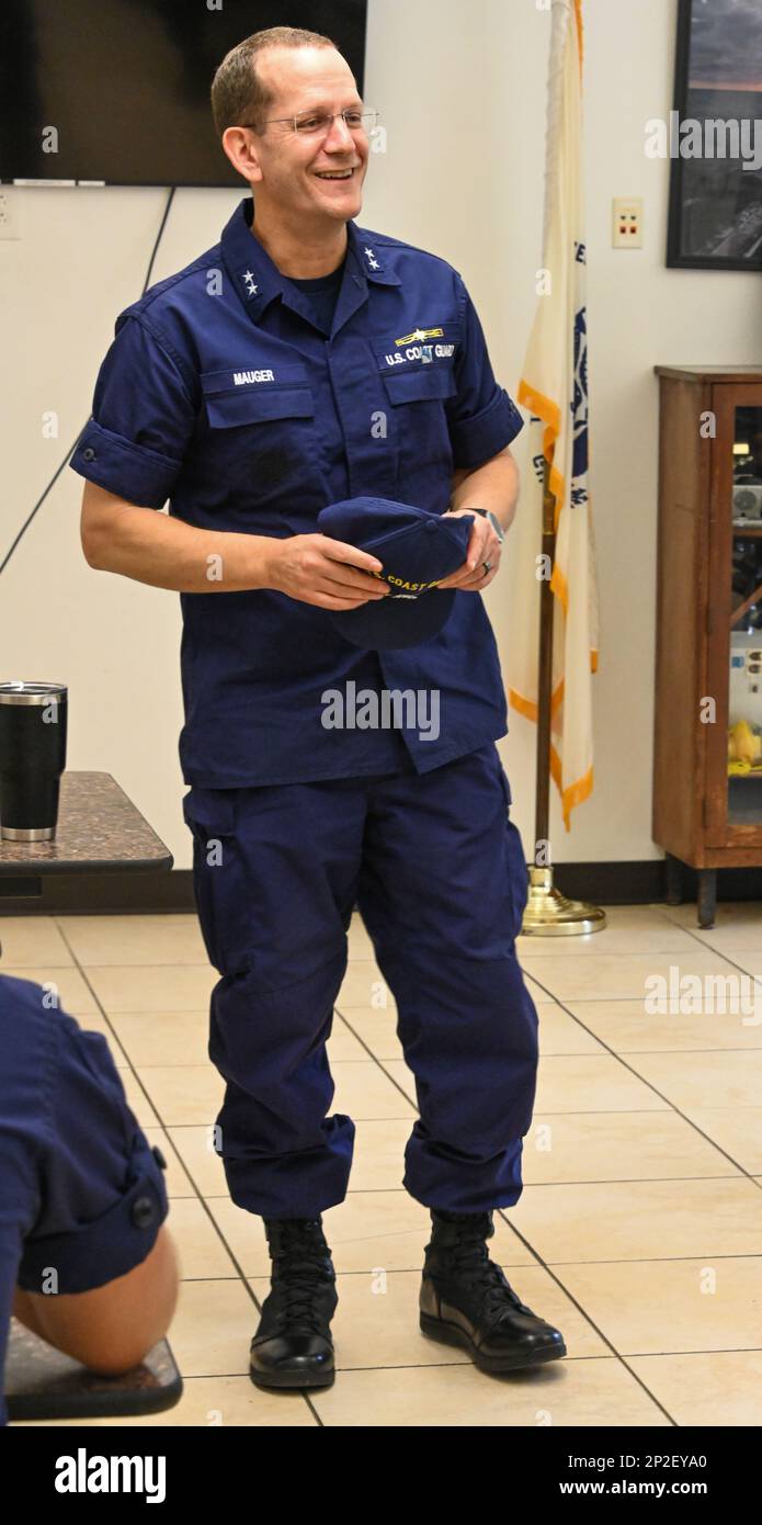 Rear Adm. John W. Mauger, commander, 1st District, discusses Operation ...