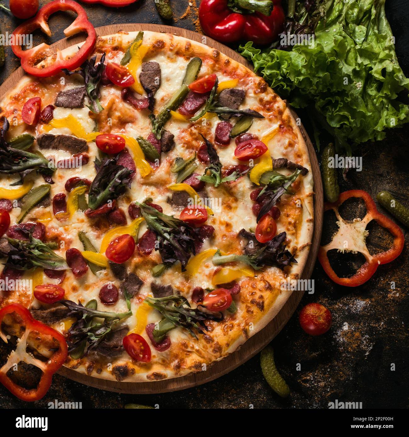 food photography art pizza menu concept Stock Photo - Alamy