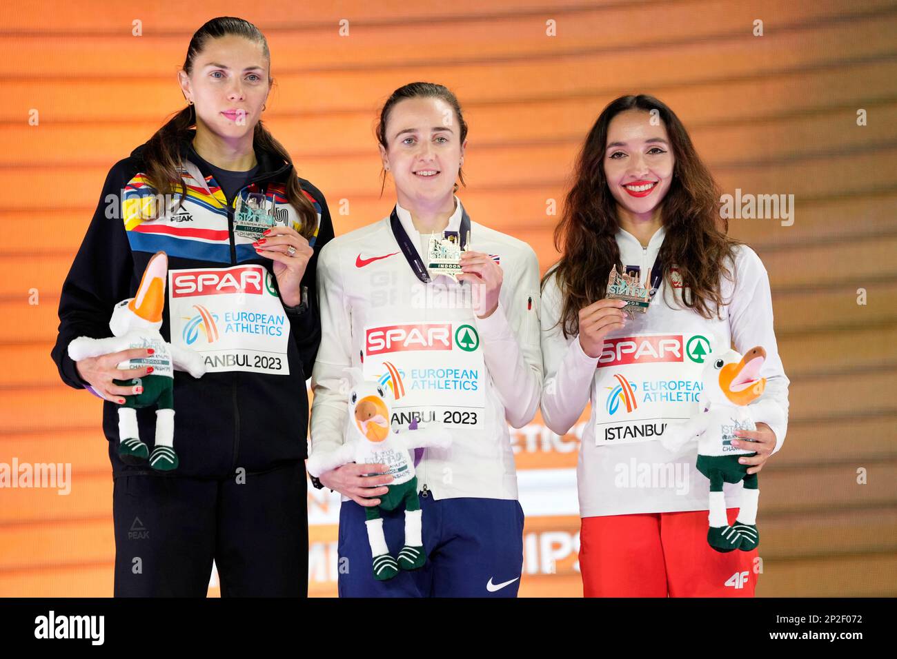 Silver medalist Claudia Mihaela Bobocea, of Romania, gold medalist ...