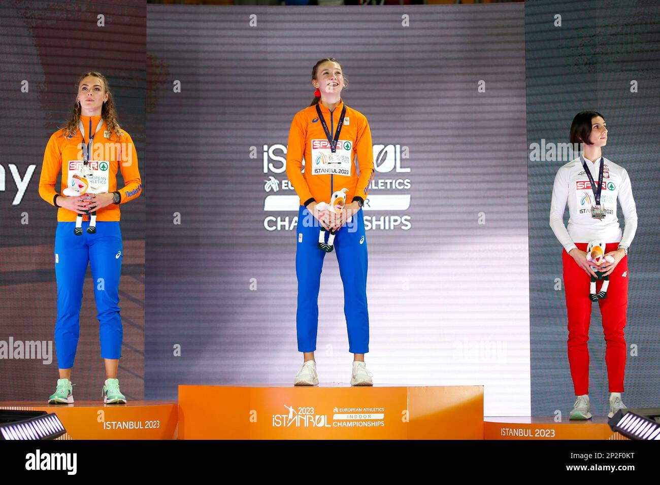 ISTANBUL, TURKEY - MARCH 4: Lieke Klaver of the Netherlands, Femke Bol ...