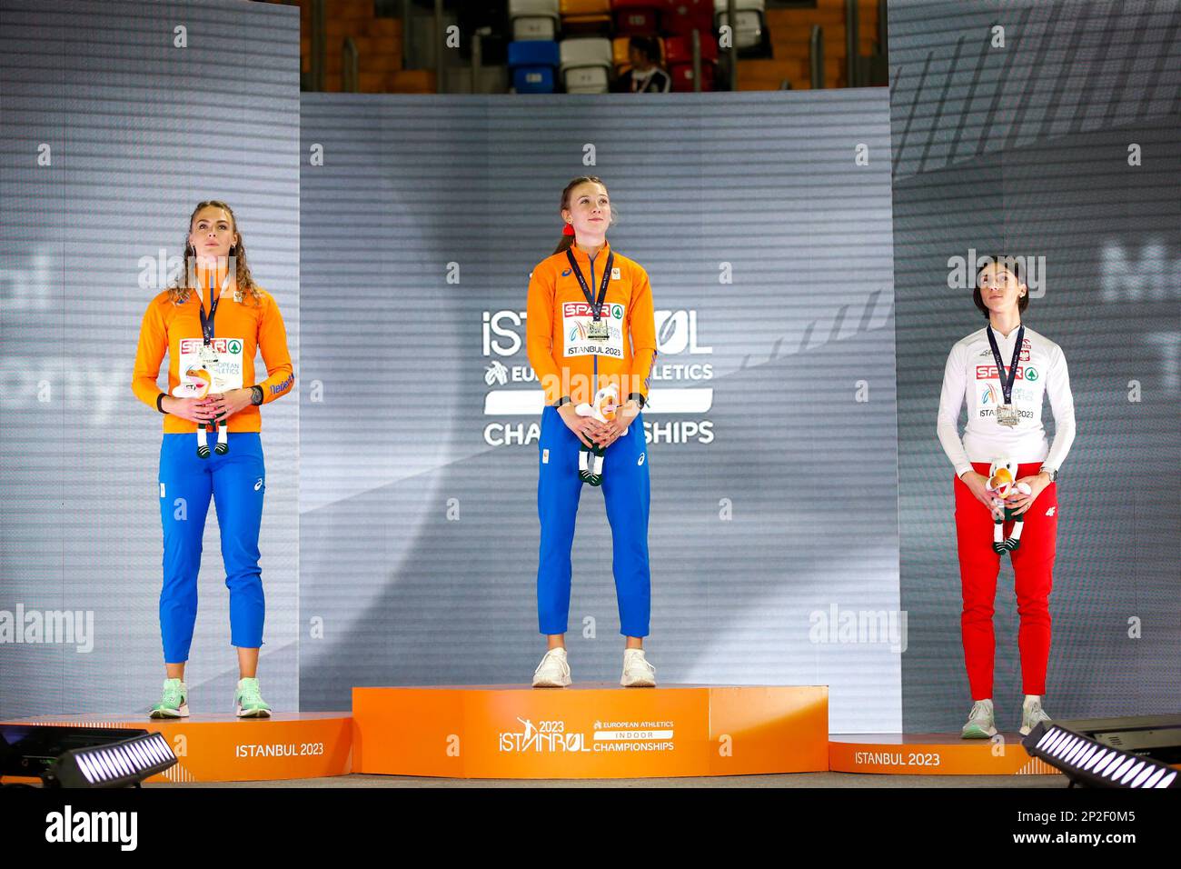 ISTANBUL, TURKEY - MARCH 4: Lieke Klaver of the Netherlands, Femke Bol ...