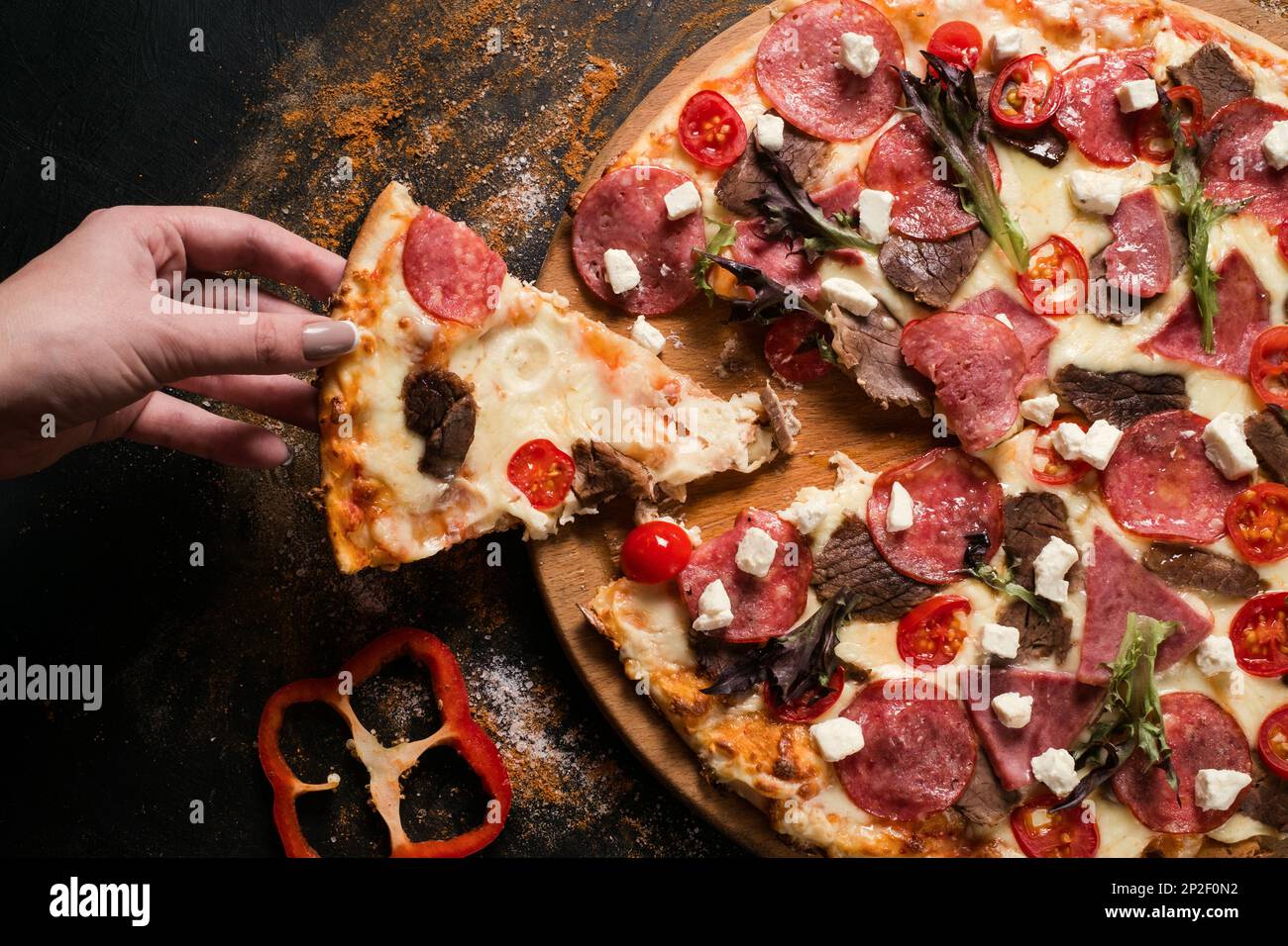 food photography art pizza menu concept Stock Photo - Alamy