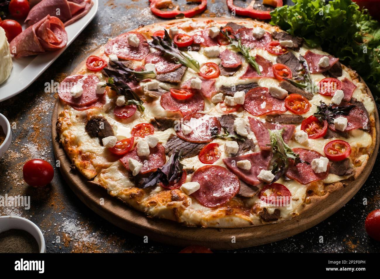 food photography art pizza menu concept Stock Photo - Alamy