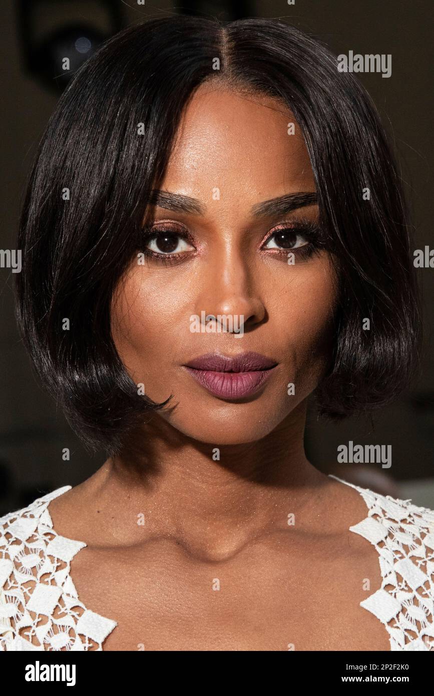 Ciara Princess Wilson poses for photographers at the Elie Saab Fall ...