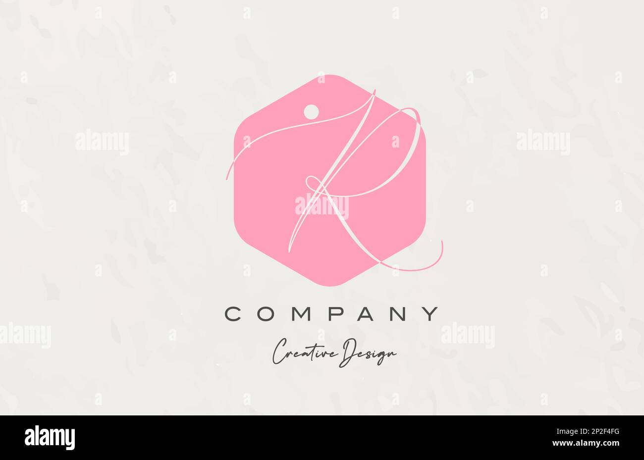 pink polygon R alphabet letter logo icon design with dot and elegant ...
