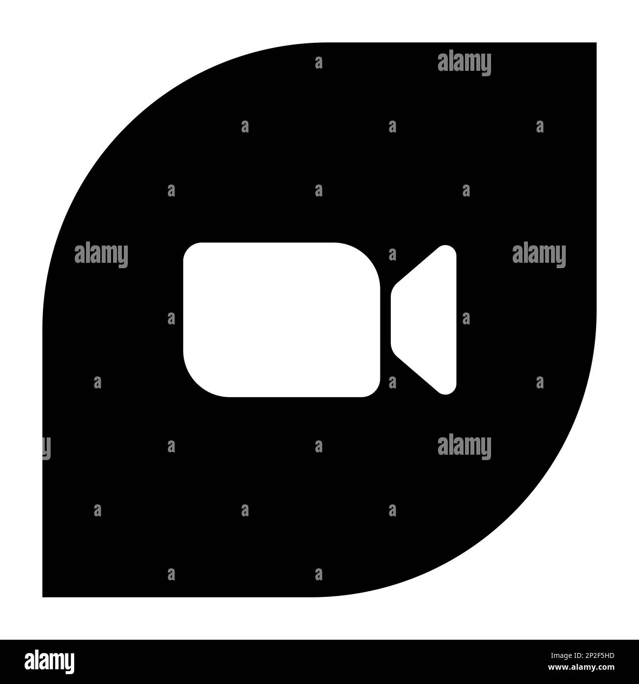 Zoom social media app icon. Black silhouete square shape vector ...