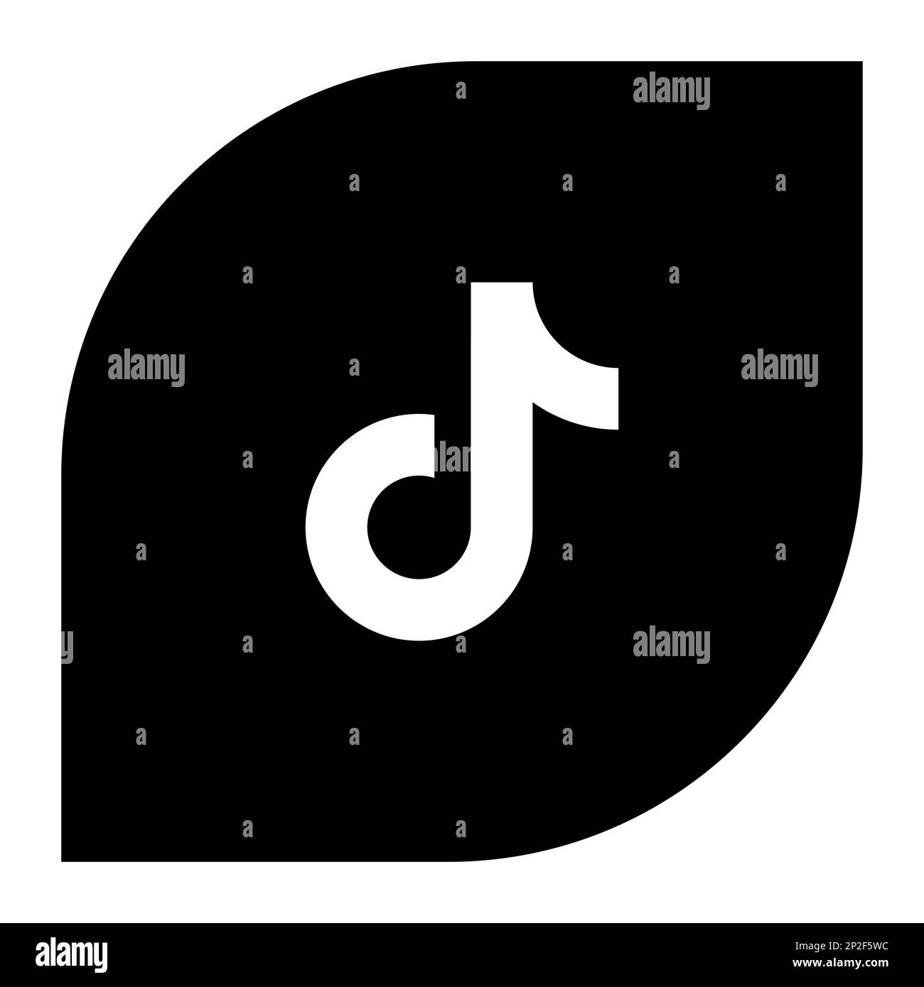 TikTok social media app icon. Black silhouete square shape vector ...