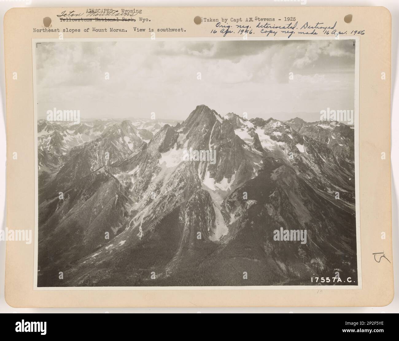 Wyoming - Teton Range, Aerial Photograph Stock Photo - Alamy