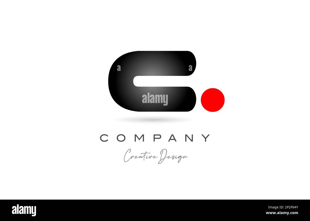 red black dot C alphabet letter logo icon design with gradient ...