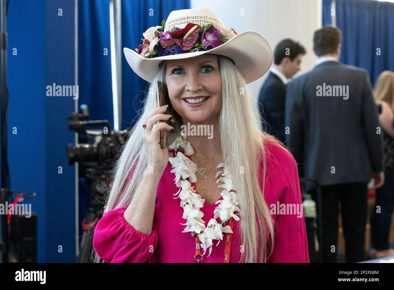 Participant poses on the 3rd day of CPAC Washington, DC conference at ...